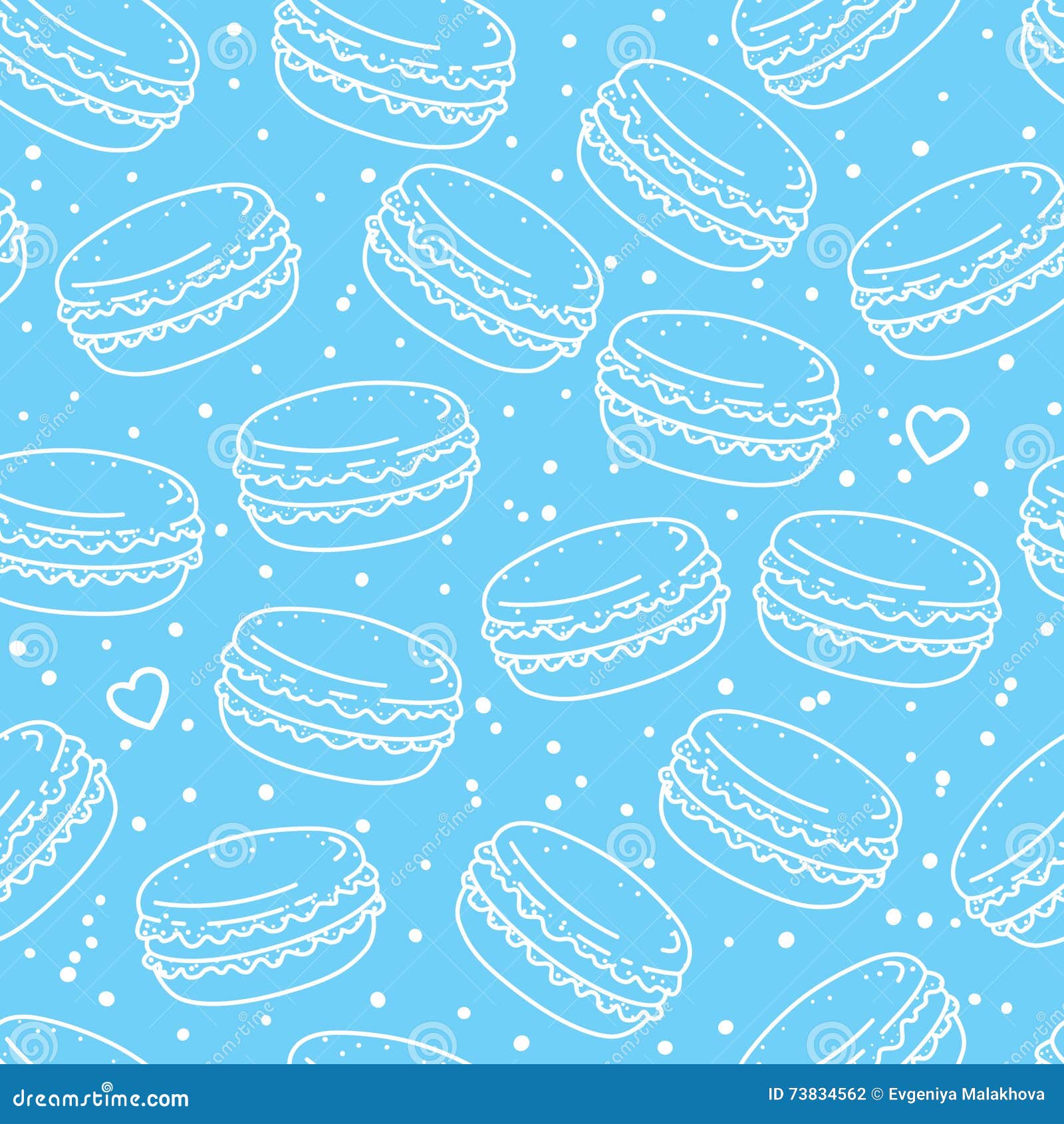 Seamless Pattern with Sweet Macarons Stock Vector - Illustration of ...