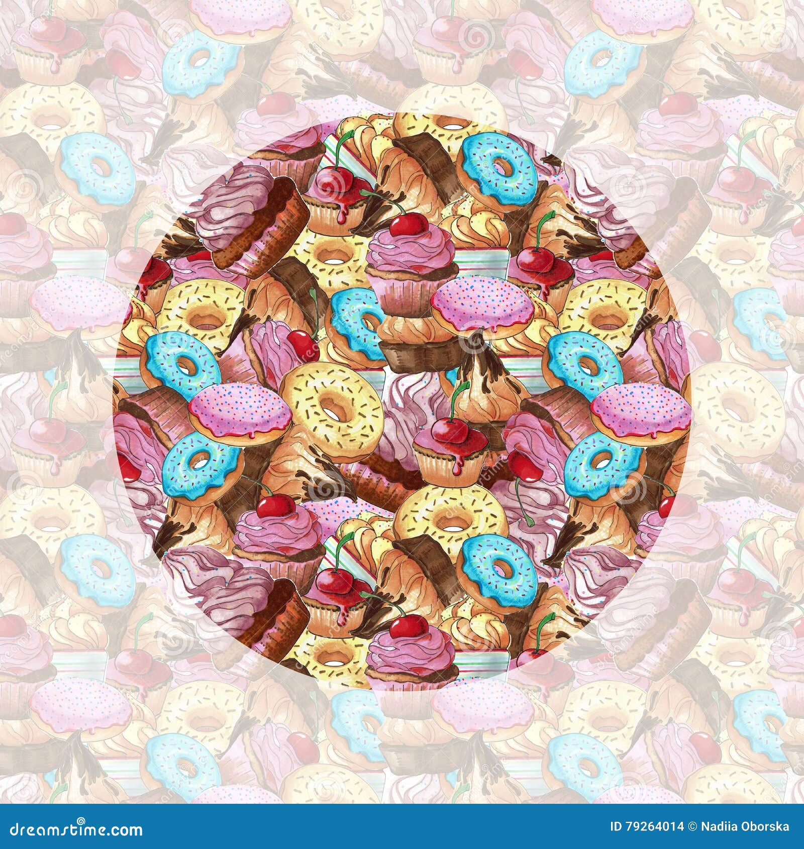 Seamless Pattern. Sweets Different Colors and Shapes. Pattern with ...