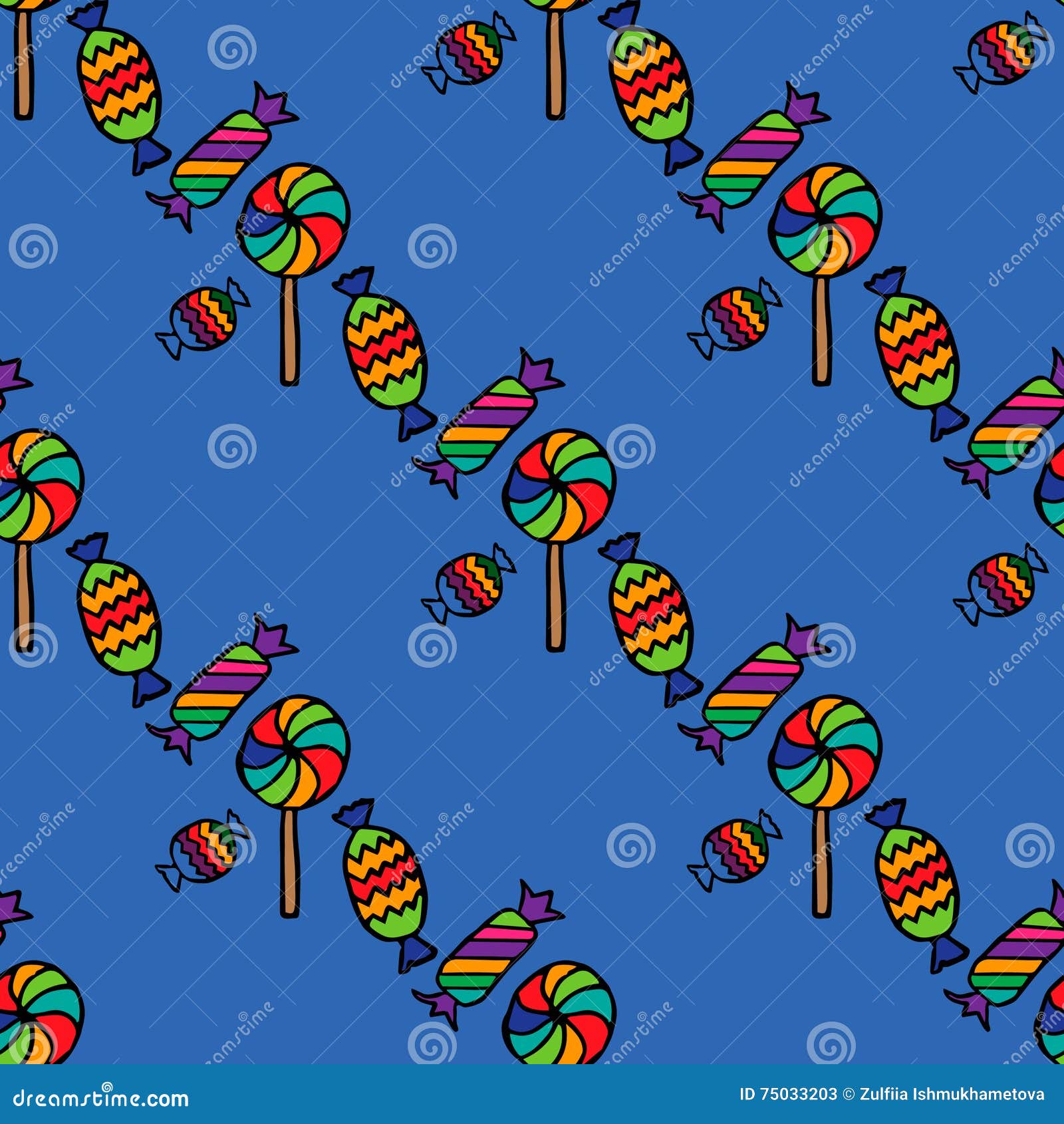 Seamless Pattern with Sweets Stock Vector - Illustration of ...