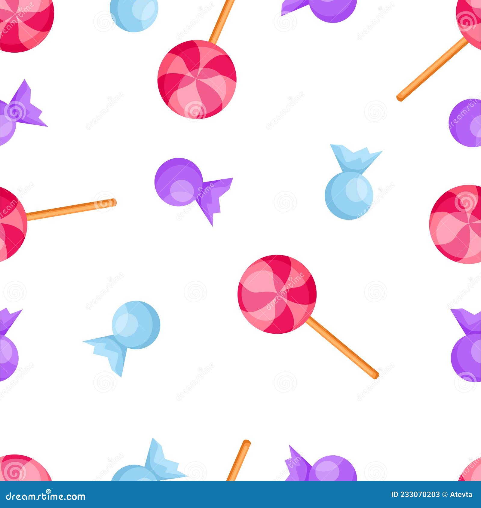 Seamless Pattern of Sweets. Vector Cartoon Illustration Stock Vector ...