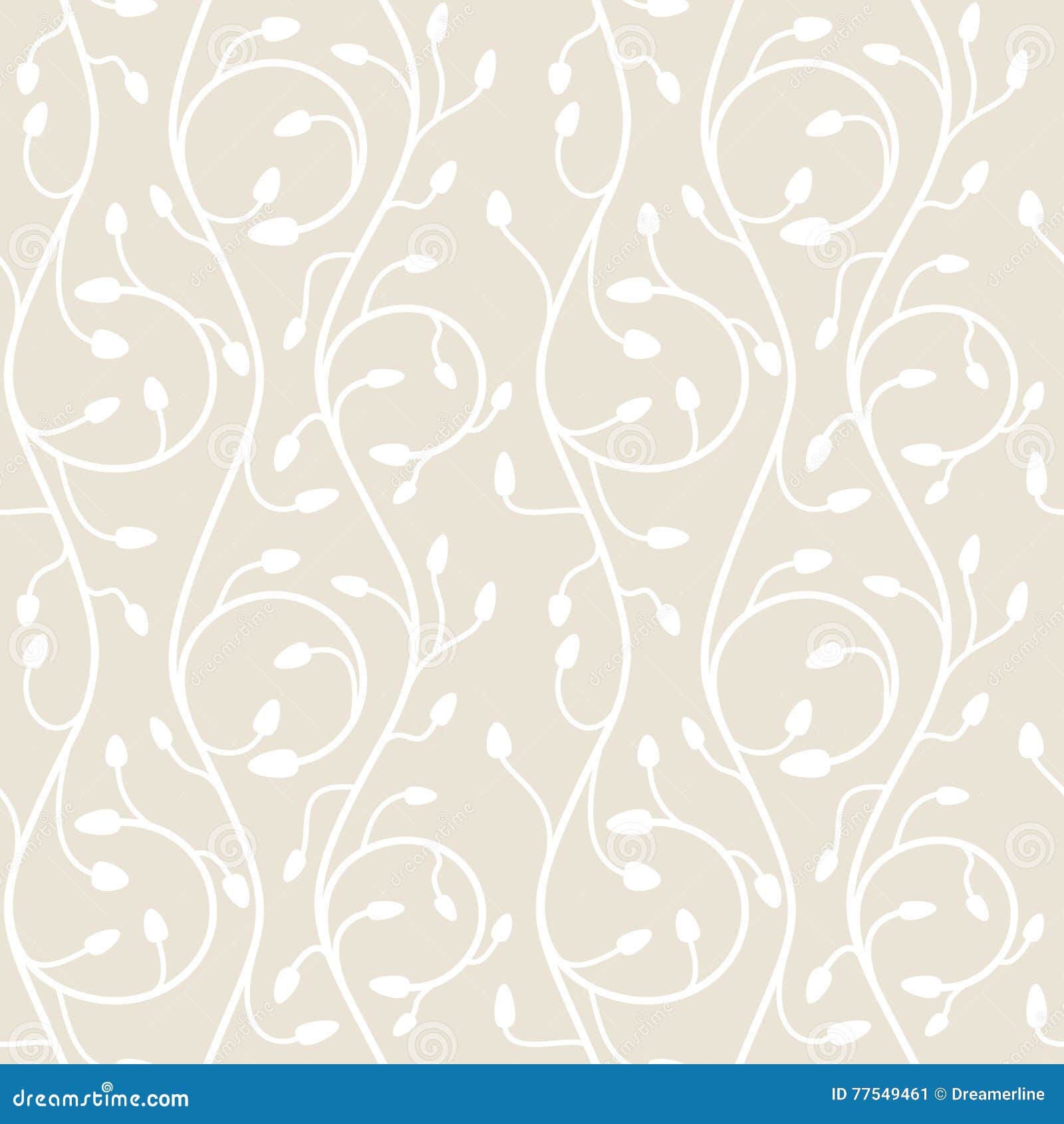 Seamless Pattern of Swirls on a Light Beige Background. Stock Vector ...