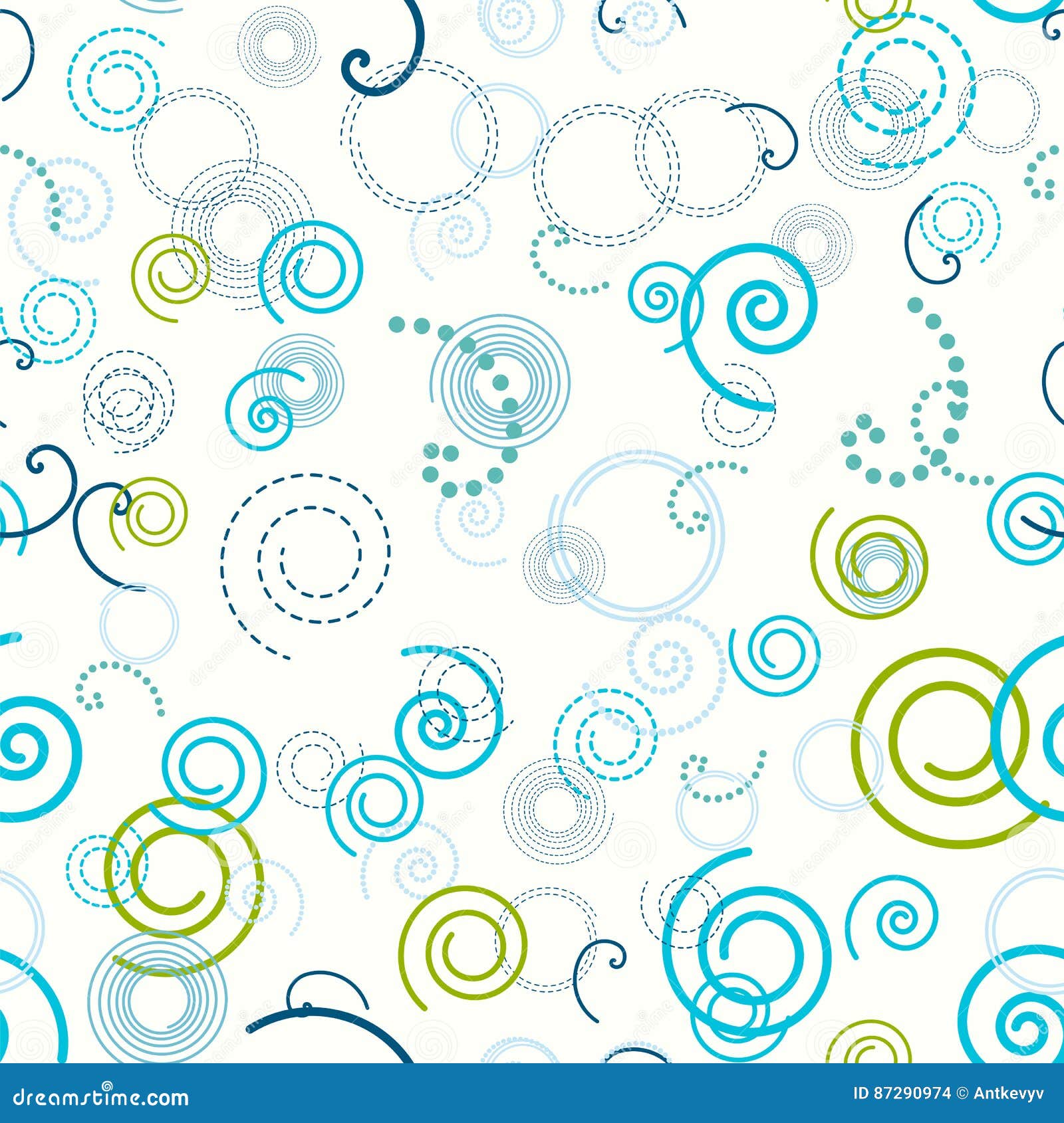 Seamless Pattern. Swirls, Spiral Circle Abstract Vector Background ...