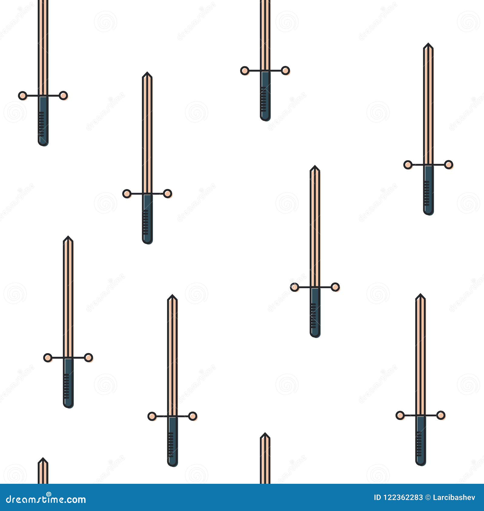 Seamless Pattern with Sword Stock Vector - Illustration of longsword ...