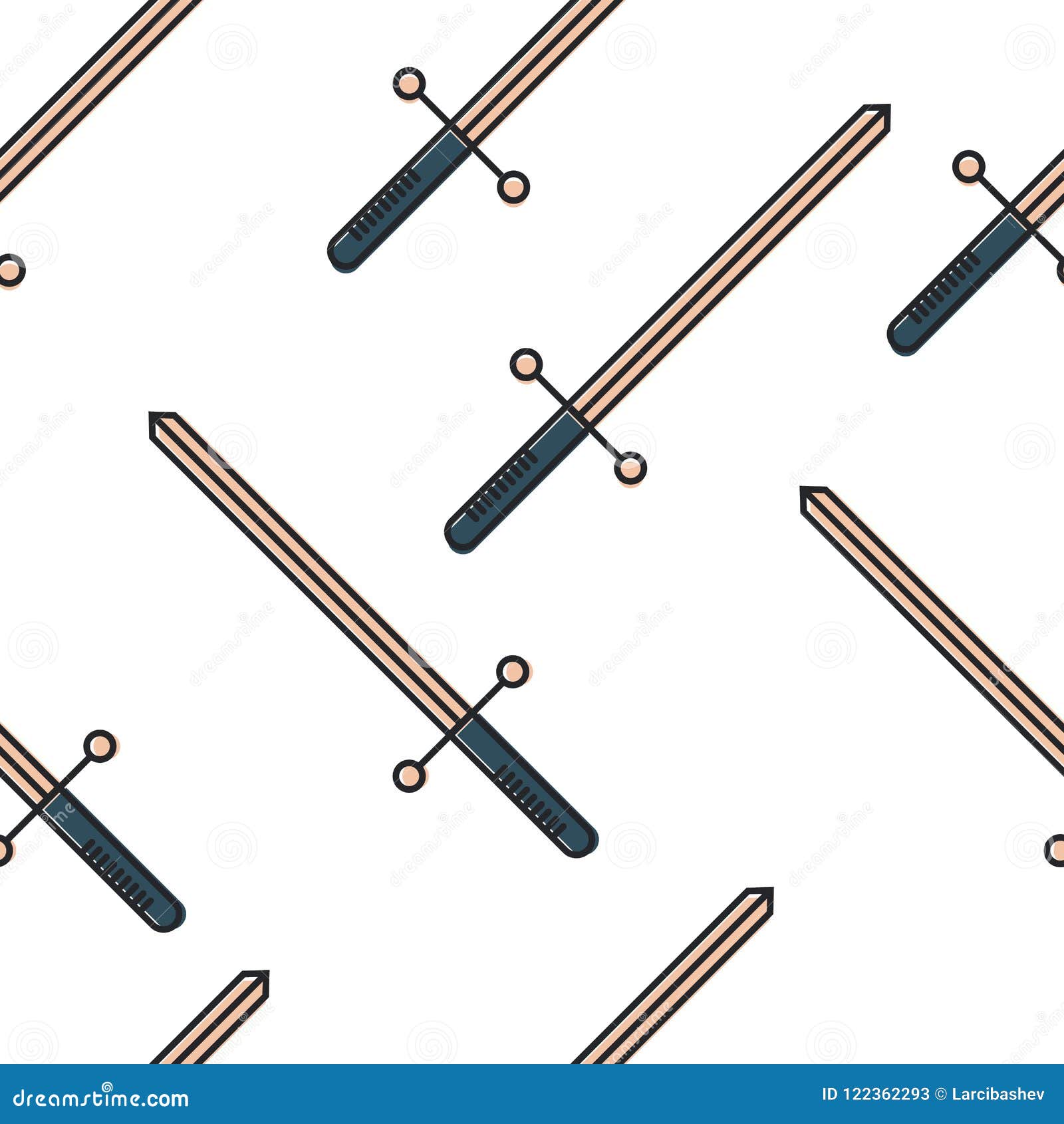 Seamless Pattern with Sword Stock Vector - Illustration of sabre ...