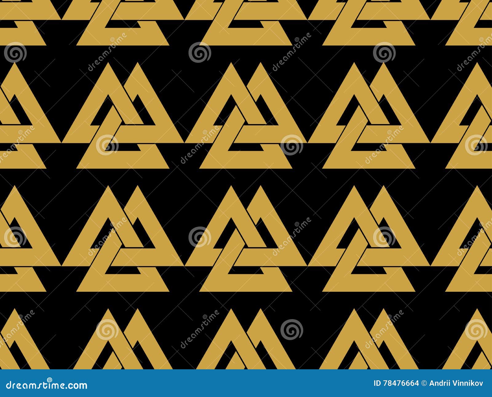 Seamless Pattern with the Symbol of the God Odin. Valknut Stock Vector ...
