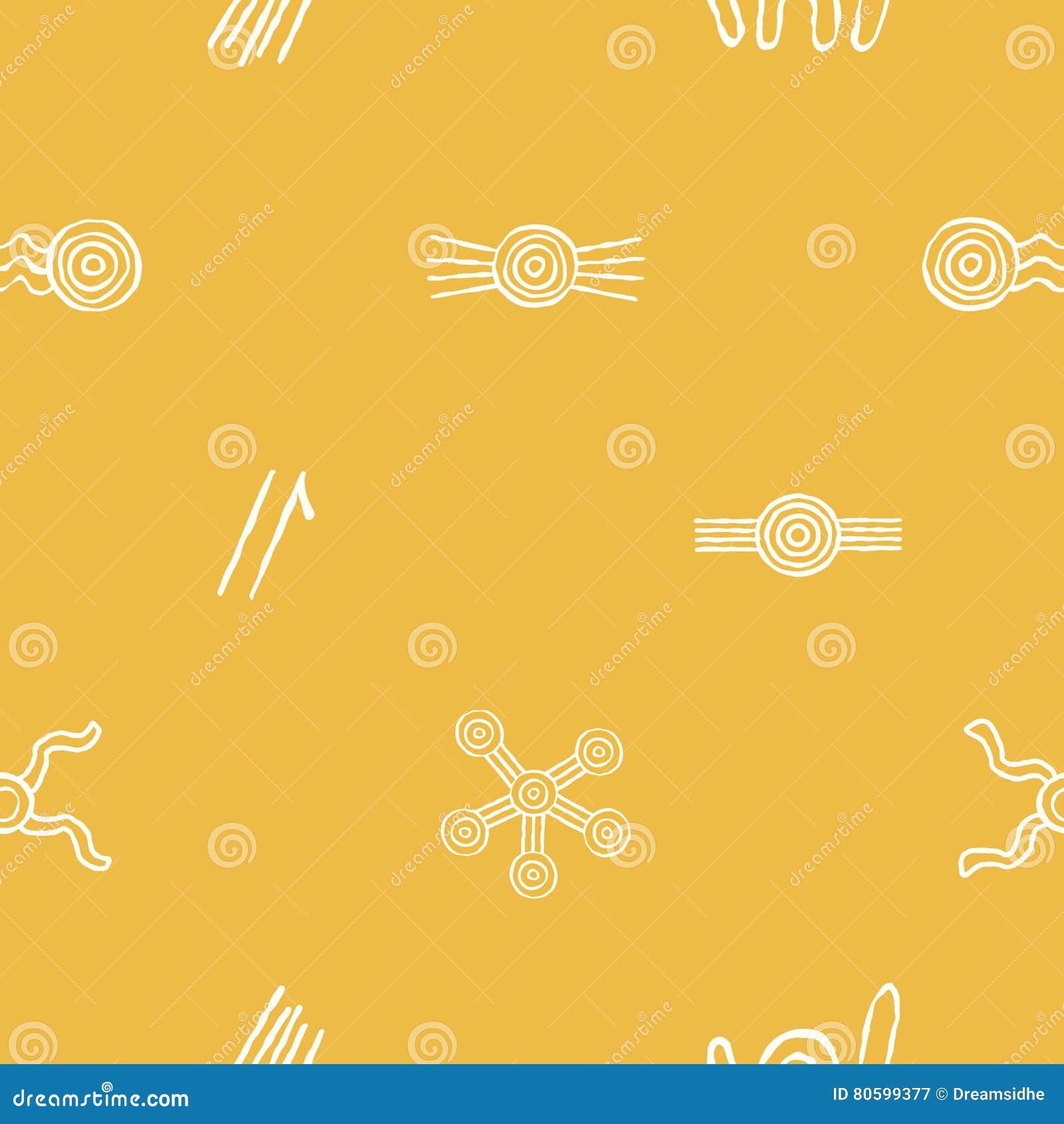 Seamless Pattern with Symbols of Australian Aboriginal Art Stock Vector ...