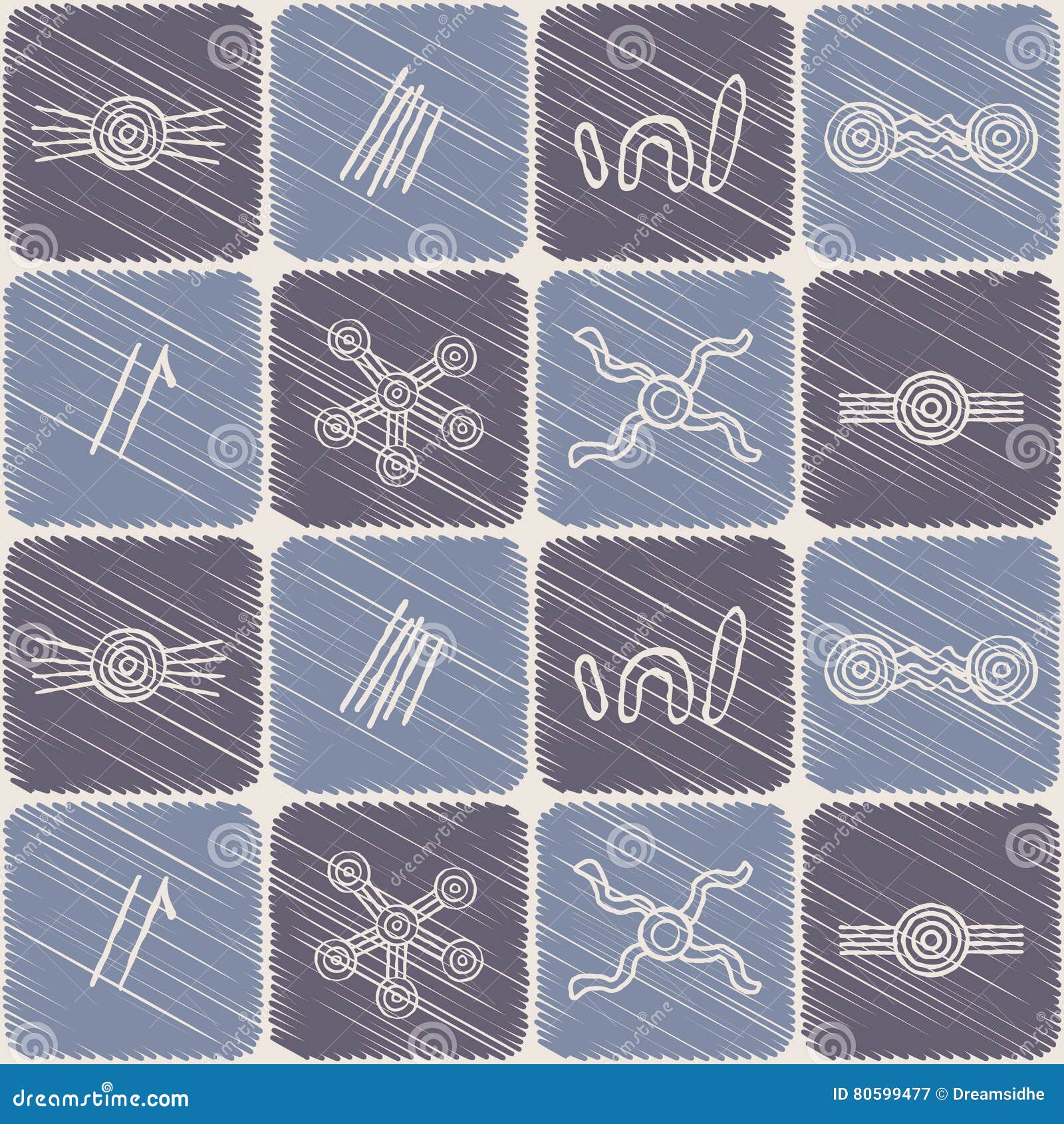 Seamless Pattern with Symbols of Australian Aboriginal Art Stock Vector ...