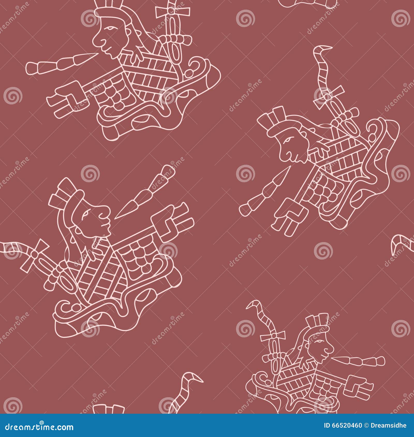 Seamless Pattern with Symbols from Aztec Codices Stock Vector ...