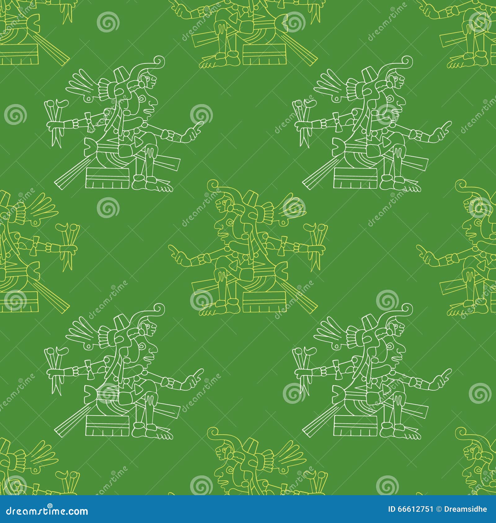 Seamless Pattern with Symbols from Aztec Codices Stock Vector ...