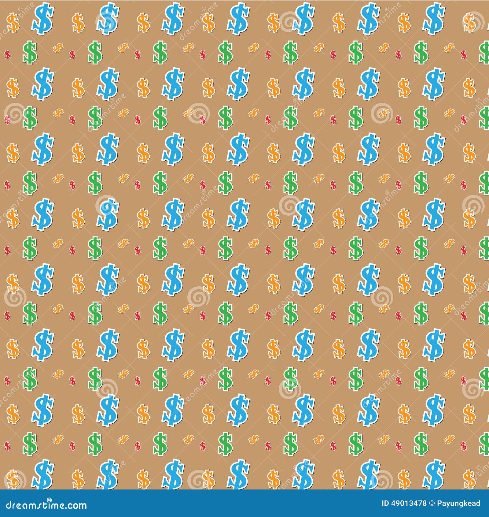 Seamless Pattern of the Symbols of Dollar Stock Vector - Illustration ...