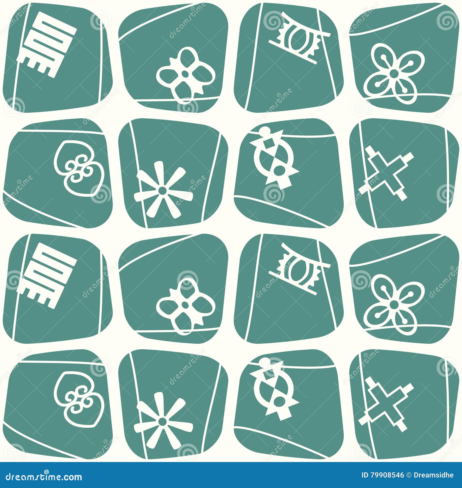 Seamless Pattern with Symbols Stock Vector - Illustration of power ...