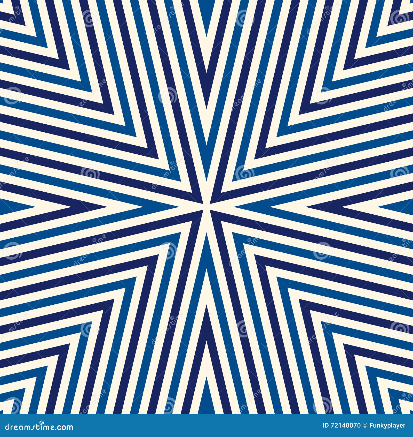 Seamless Pattern with Symmetric Geometric Ornament. Striped Blue White ...