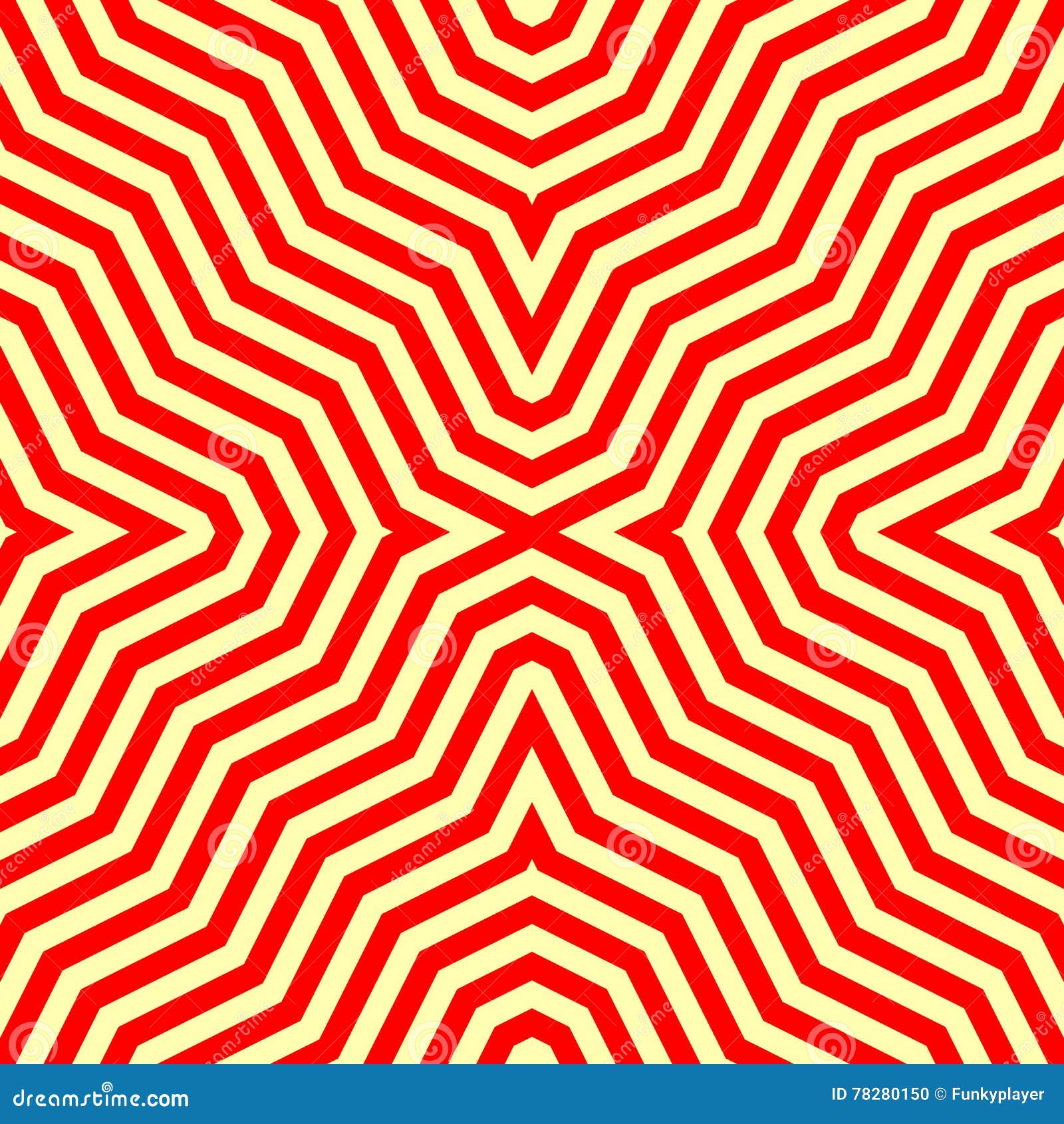 Seamless Pattern with Symmetric Ornament. Red Abstract on Yellow ... Seamless Pattern with Symmetric Ornament. Red Abstract on Yellow ...