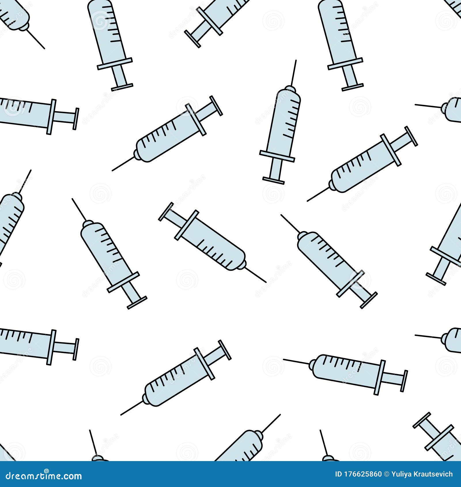 Seamless Pattern with Syringe. Doodle. Vector Illustration Stock Vector ...