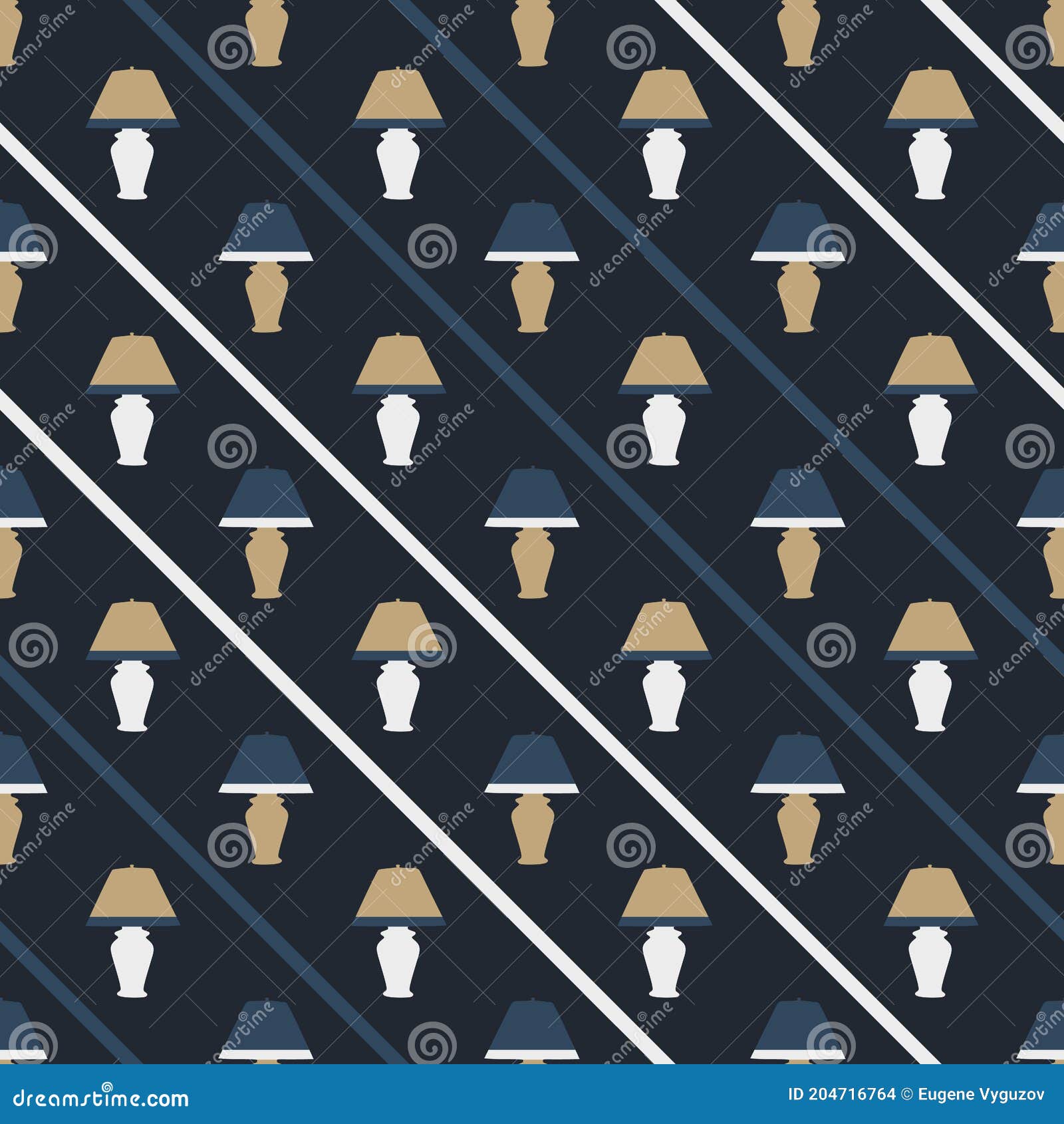 Seamless Pattern with Table Lamp. Beautiful for Textile or Paper Print ...