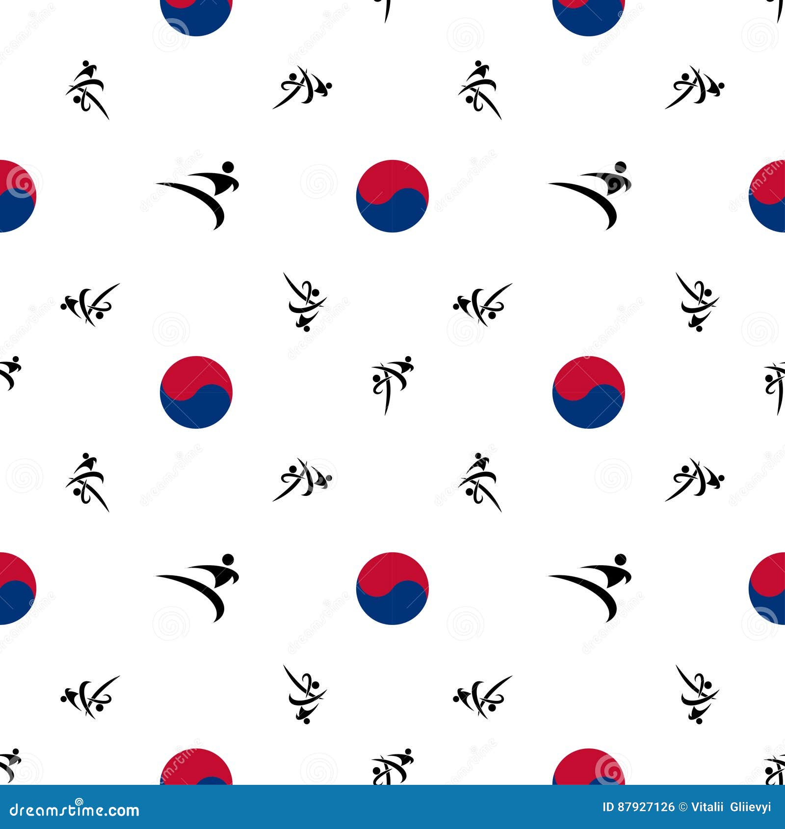 Seamless pattern taekwondo stock vector. Illustration of fight - 87927126