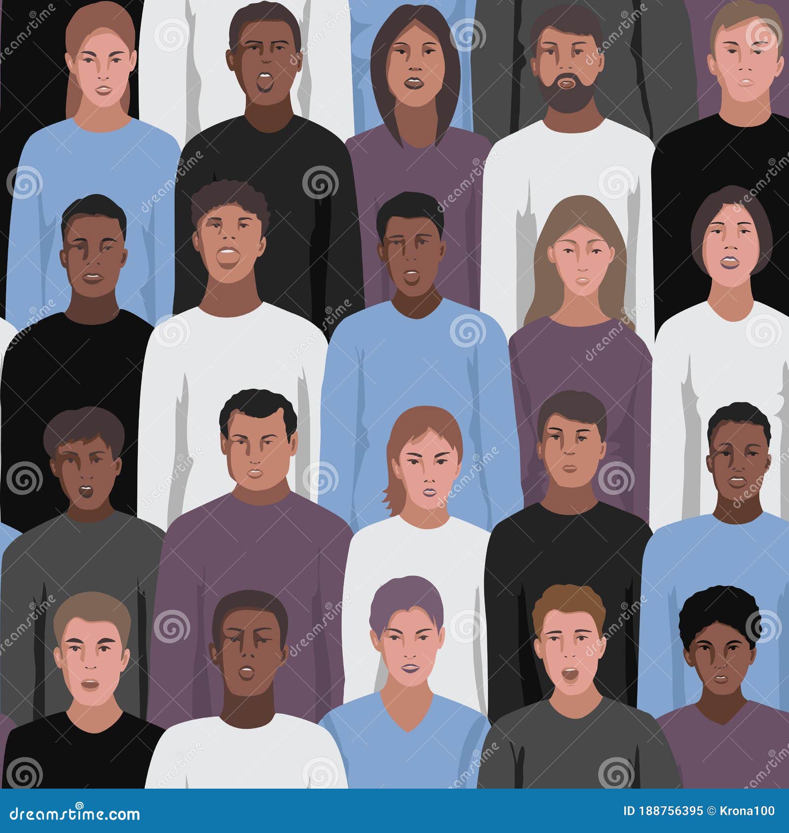 Seamless Pattern with Talking, Shouting, Singing People Stock Vector ...