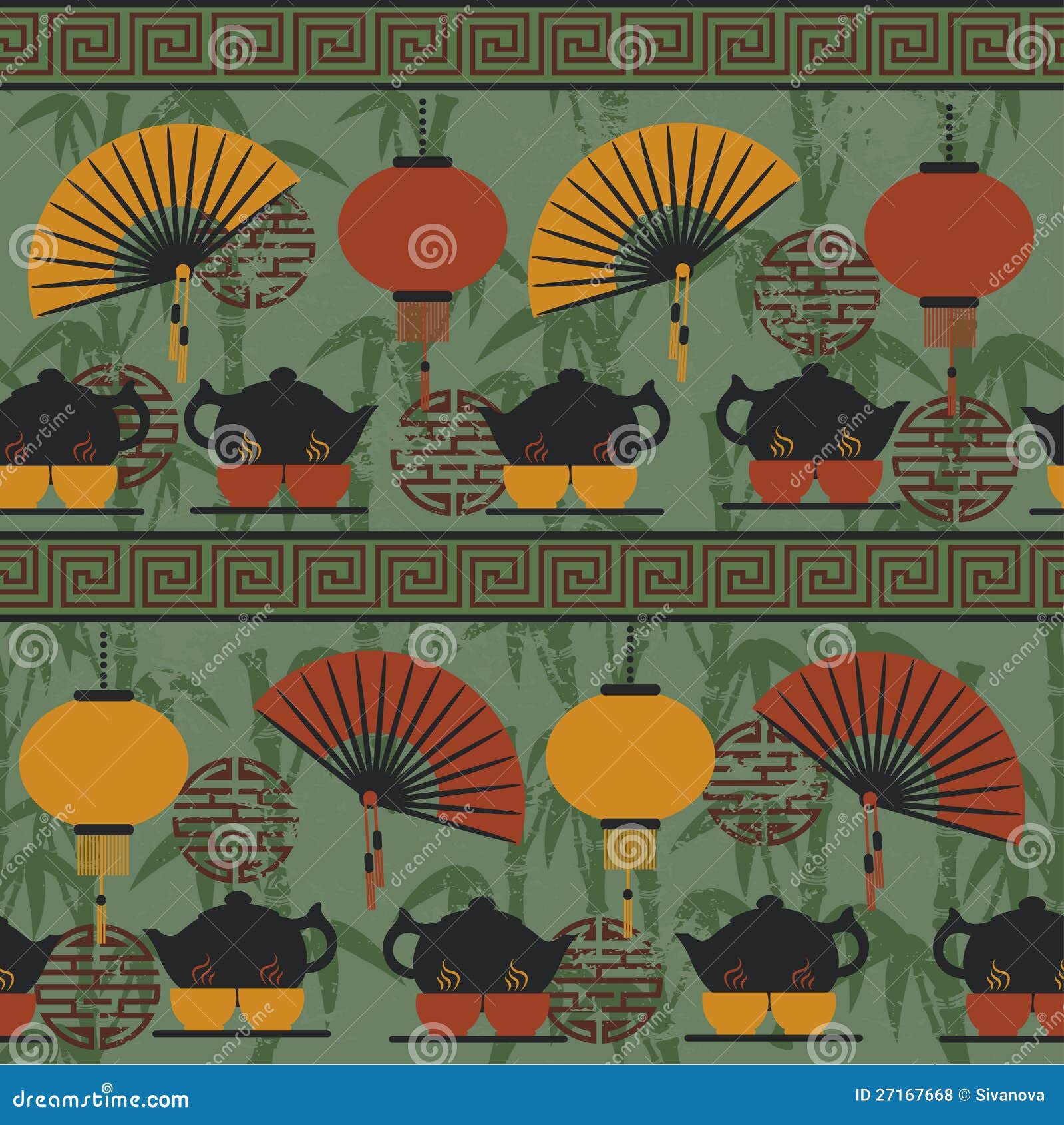 Seamless pattern tea time stock vector. Illustration of holding - 27167668