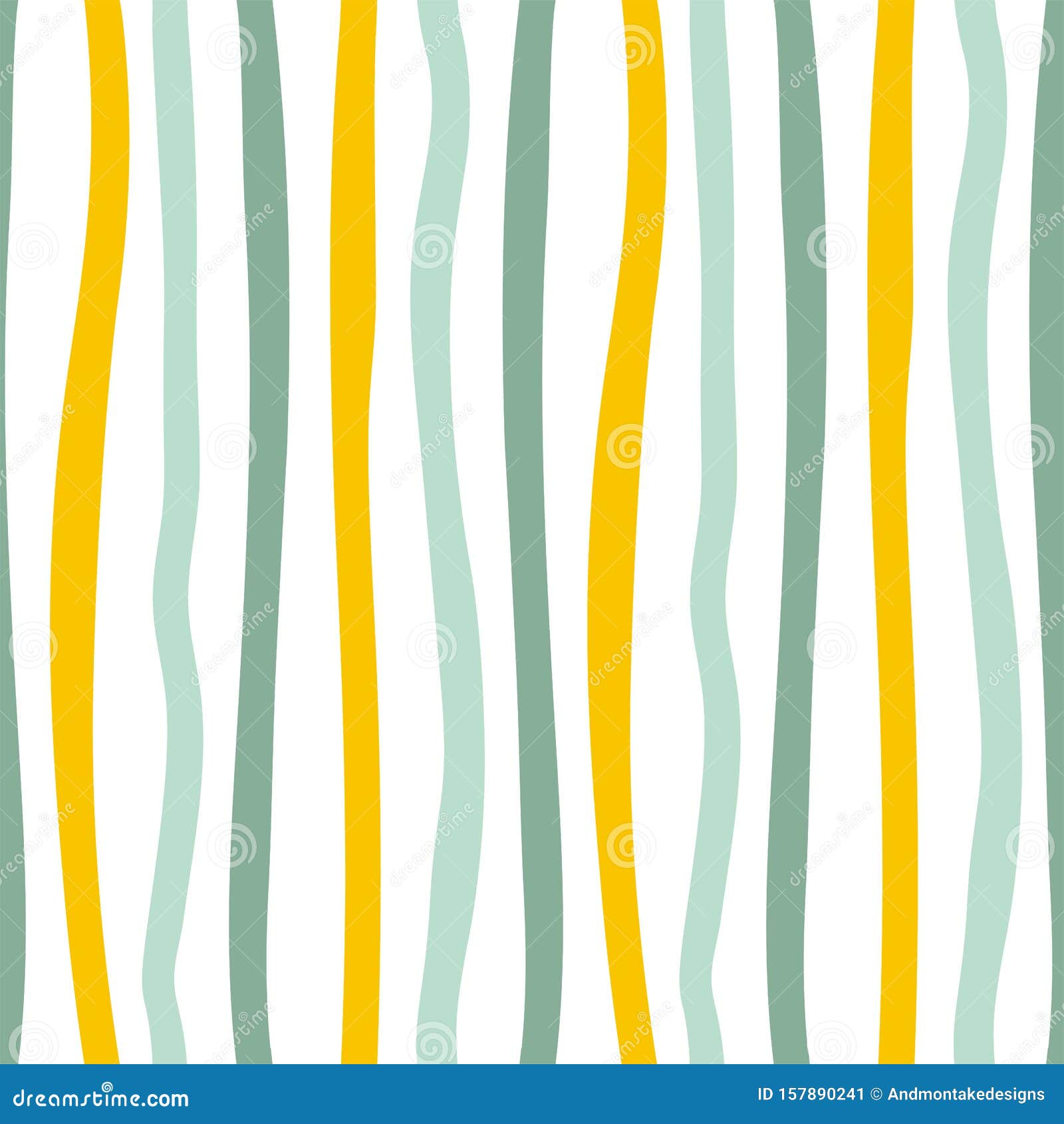 Seamless Pattern with Teal and Yellow Stripes Stock Vector ...
