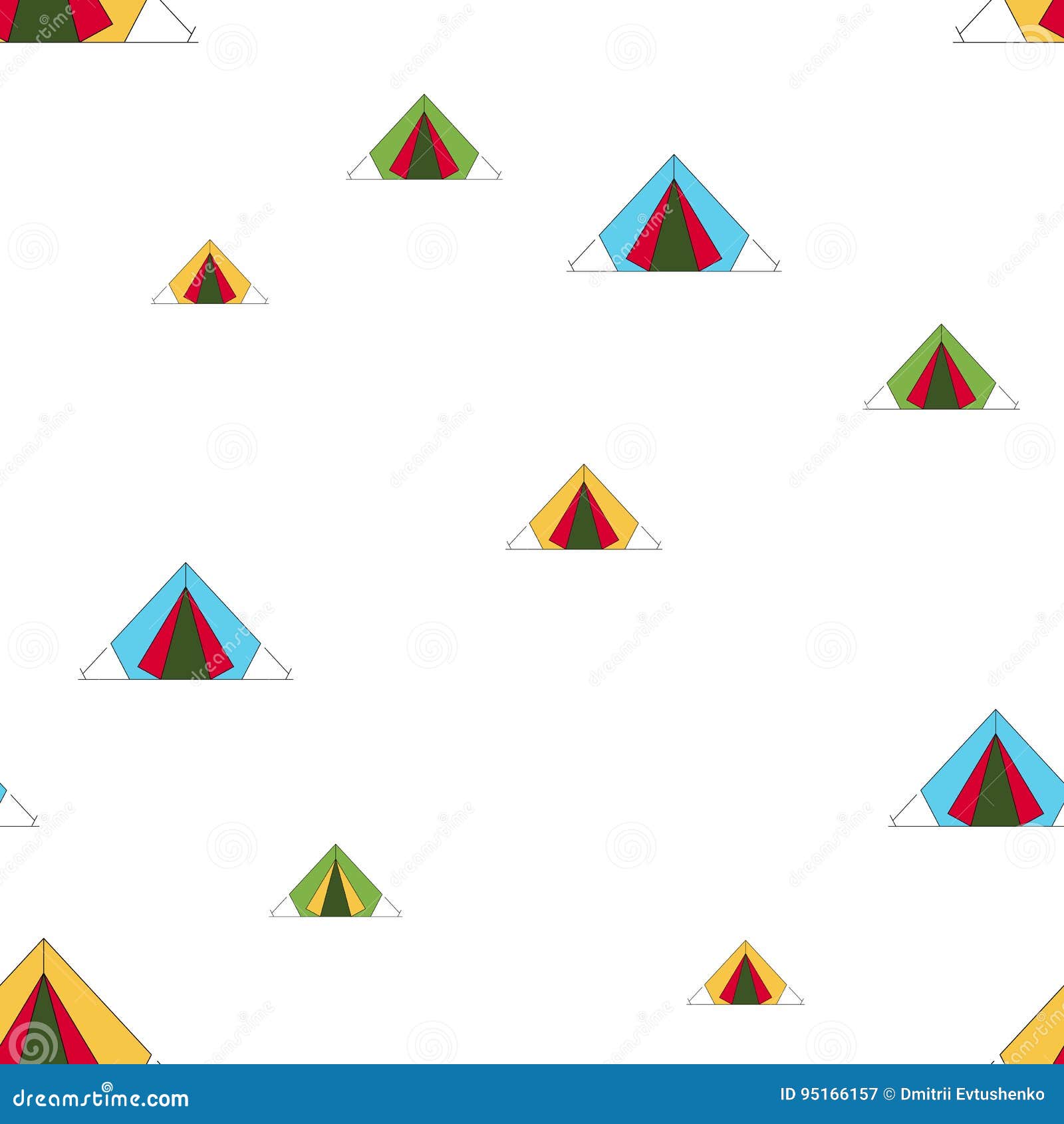 Seamless Pattern Tent Camping. Stock Vector - Illustration of seamless ...