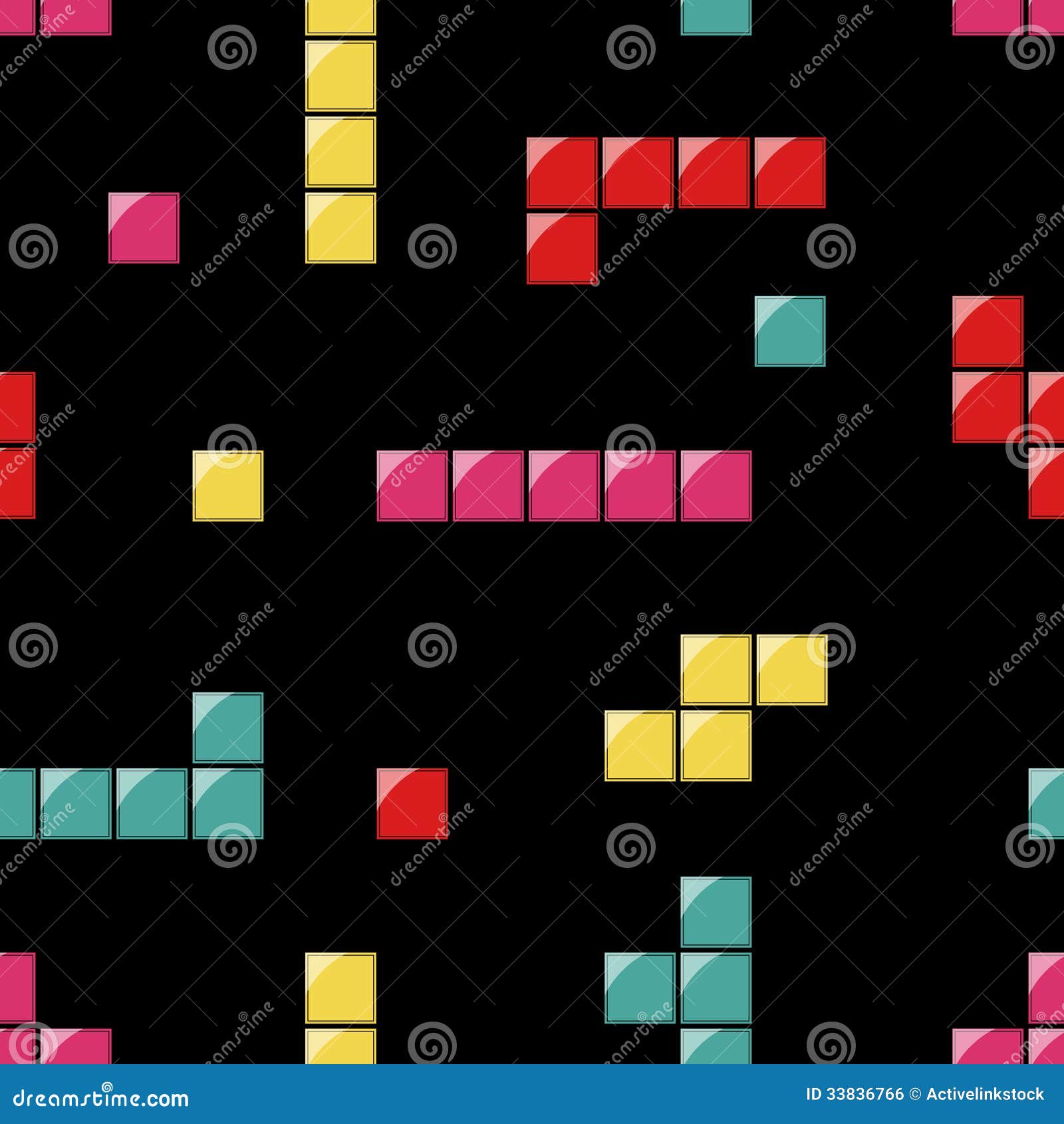 Seamless Pattern with Tetris Elements Stock Vector - Illustration of ...