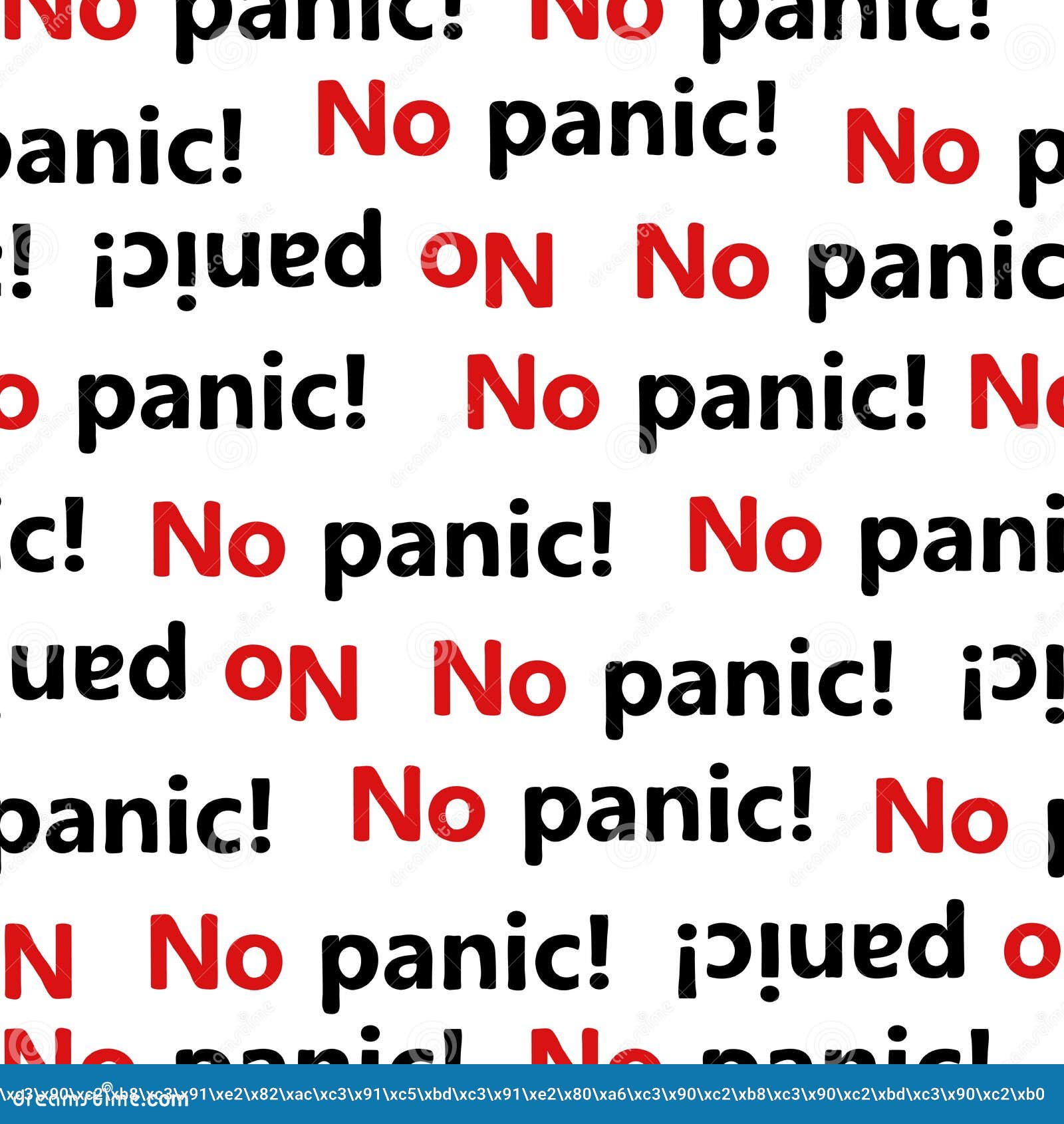 Seamless Pattern with Text No Panic Stock Illustration - Illustration ...