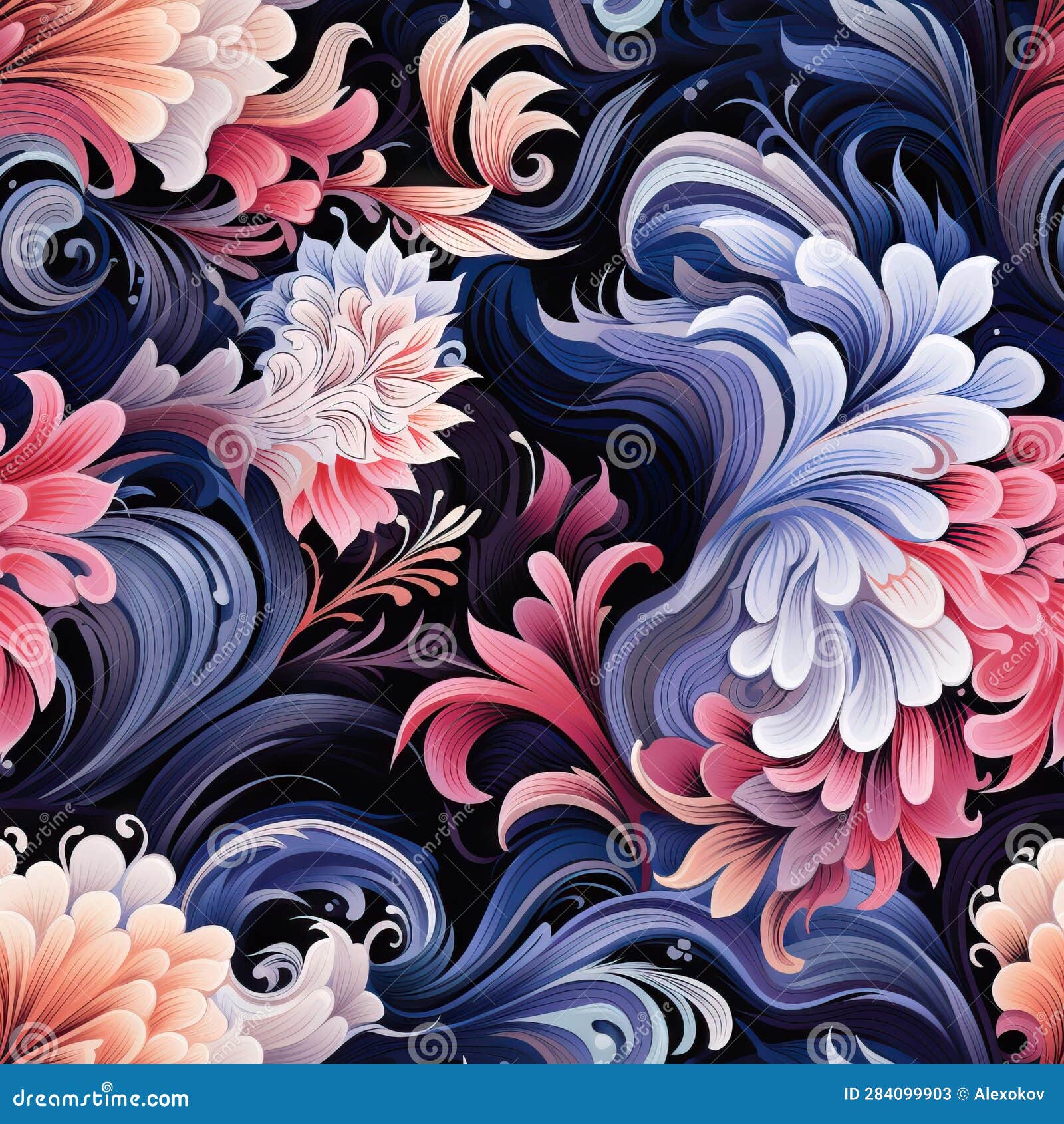 Seamless Pattern of Textile AI Generated Stock Illustration ...