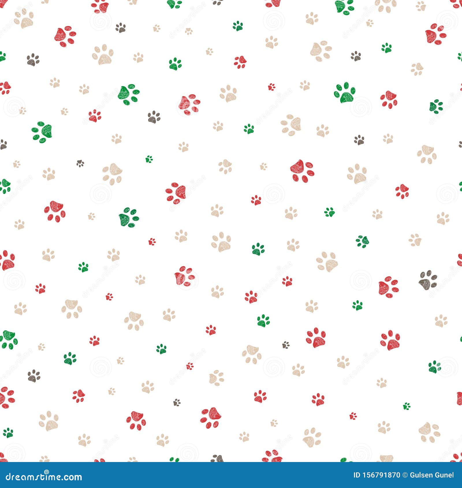 Seamless Pattern for Textile Design. Pink Paw Print Pattern Stock ...