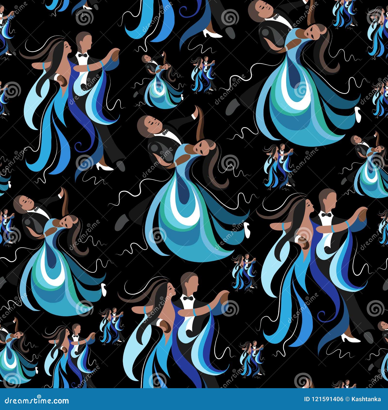 Seamless Texture with Abstract Dancers 3 Stock Vector - Illustration of ...