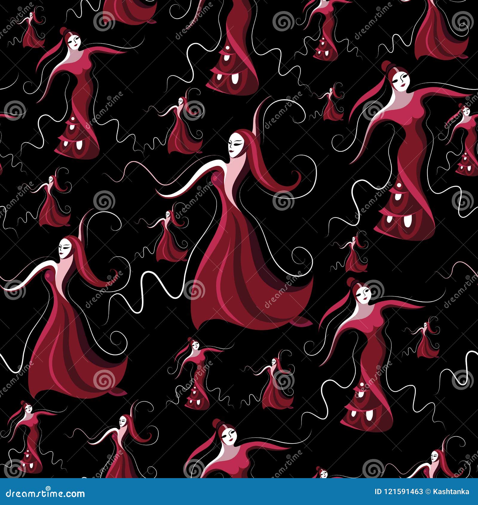 Seamless Texture with Abstract Dancers 8 Stock Vector - Illustration of ...