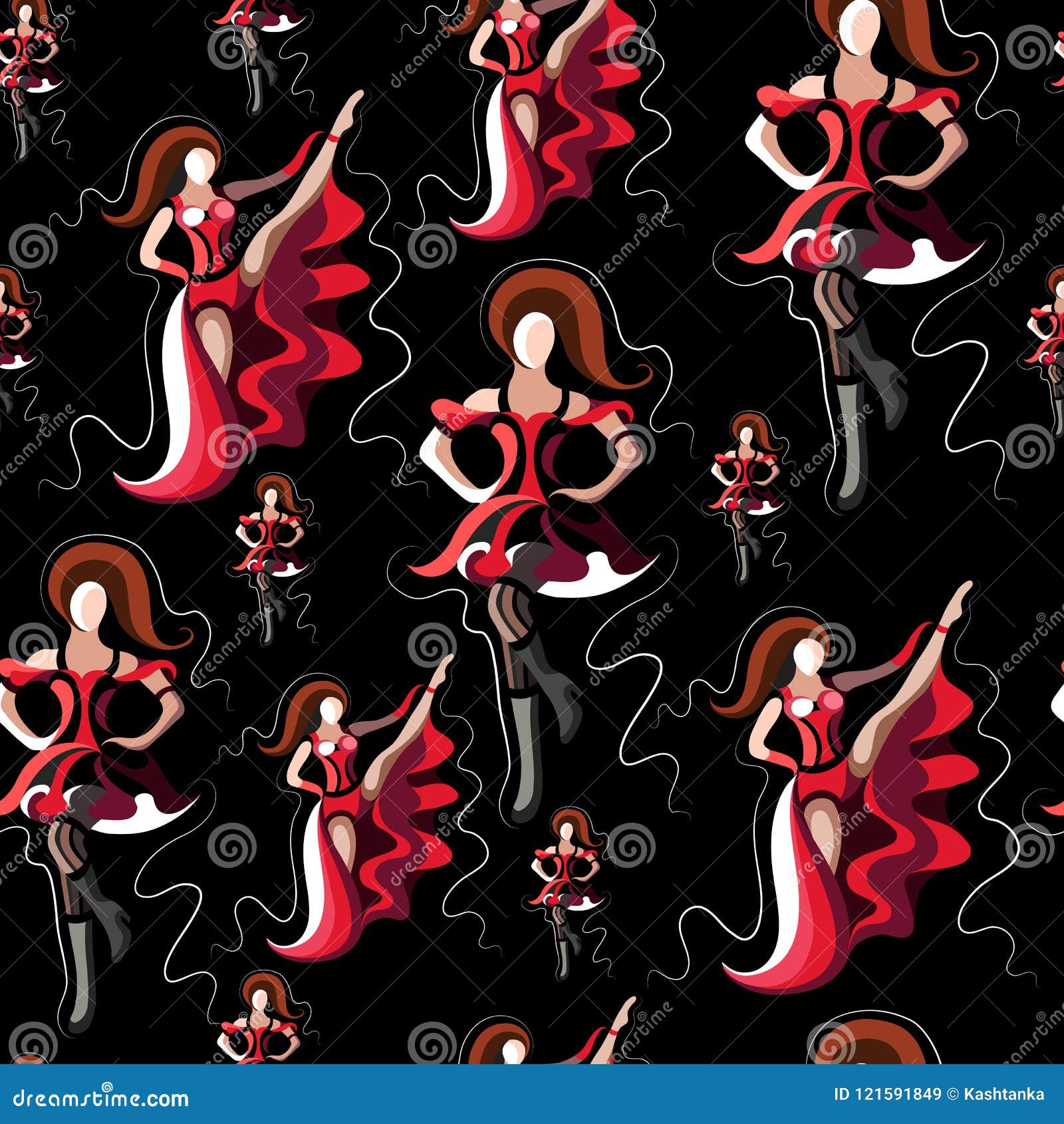 Seamless Texture with Abstract Dancers 16 Stock Vector - Illustration ...