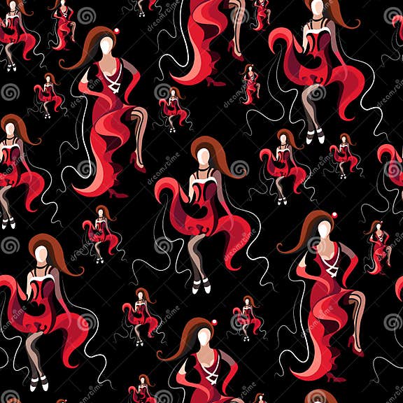 Seamless Texture with Abstract Dancers 15 Stock Vector - Illustration ...