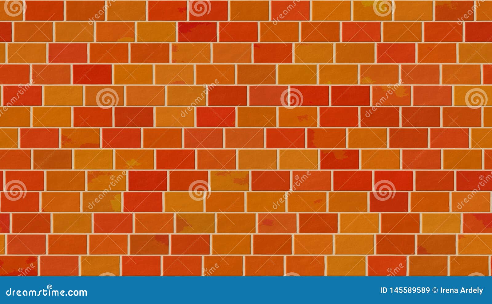 Seamless Pattern Background Red Orange Colored Brick Wall Stock ...