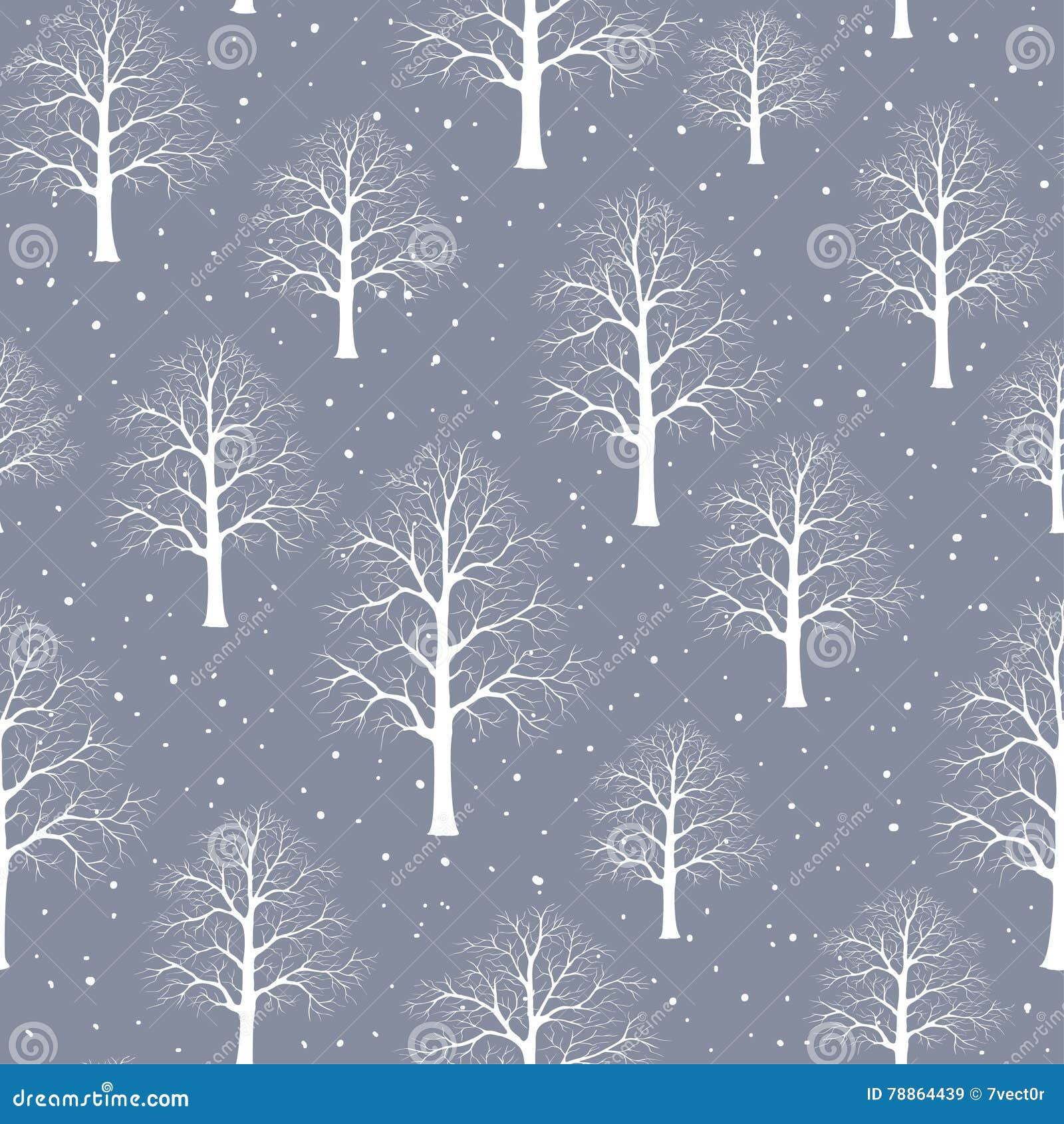 Seamless Pattern Texture Background with Winter Trees Branches and Snow ...