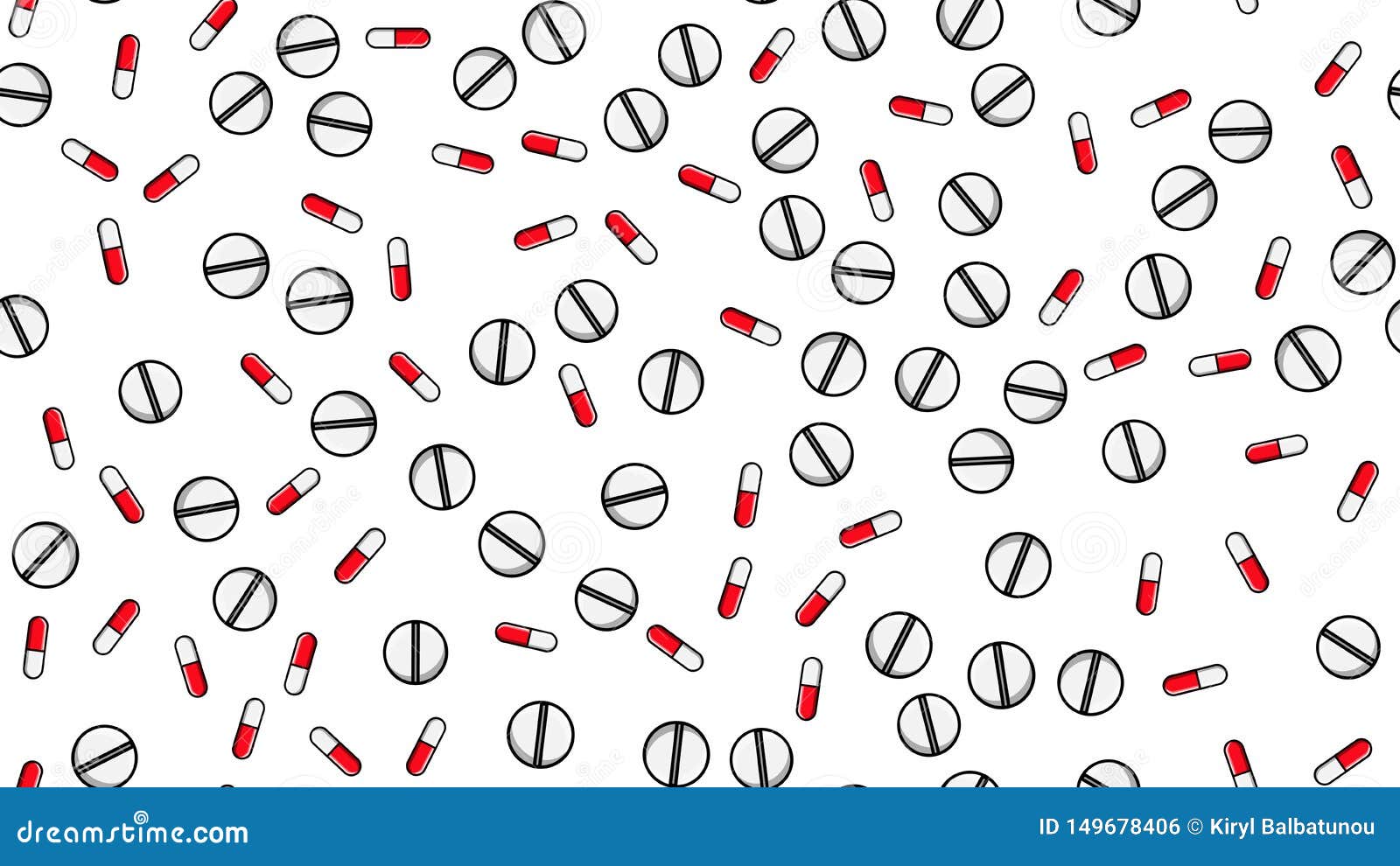 Seamless Pattern Texture of Endless Repetitive Medicine Tablets Pills ...