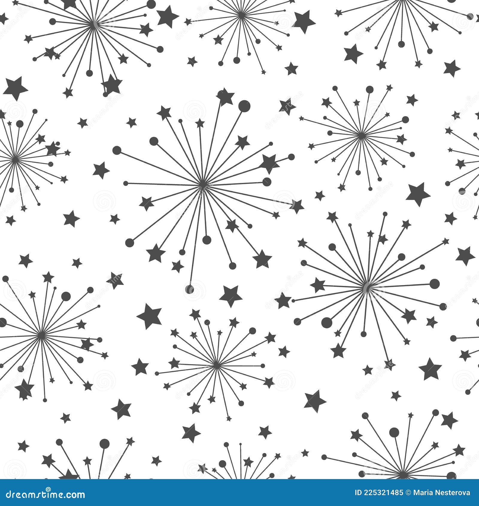 Seamless Pattern Texture with Grey Abstract Star Constellations Stock ...