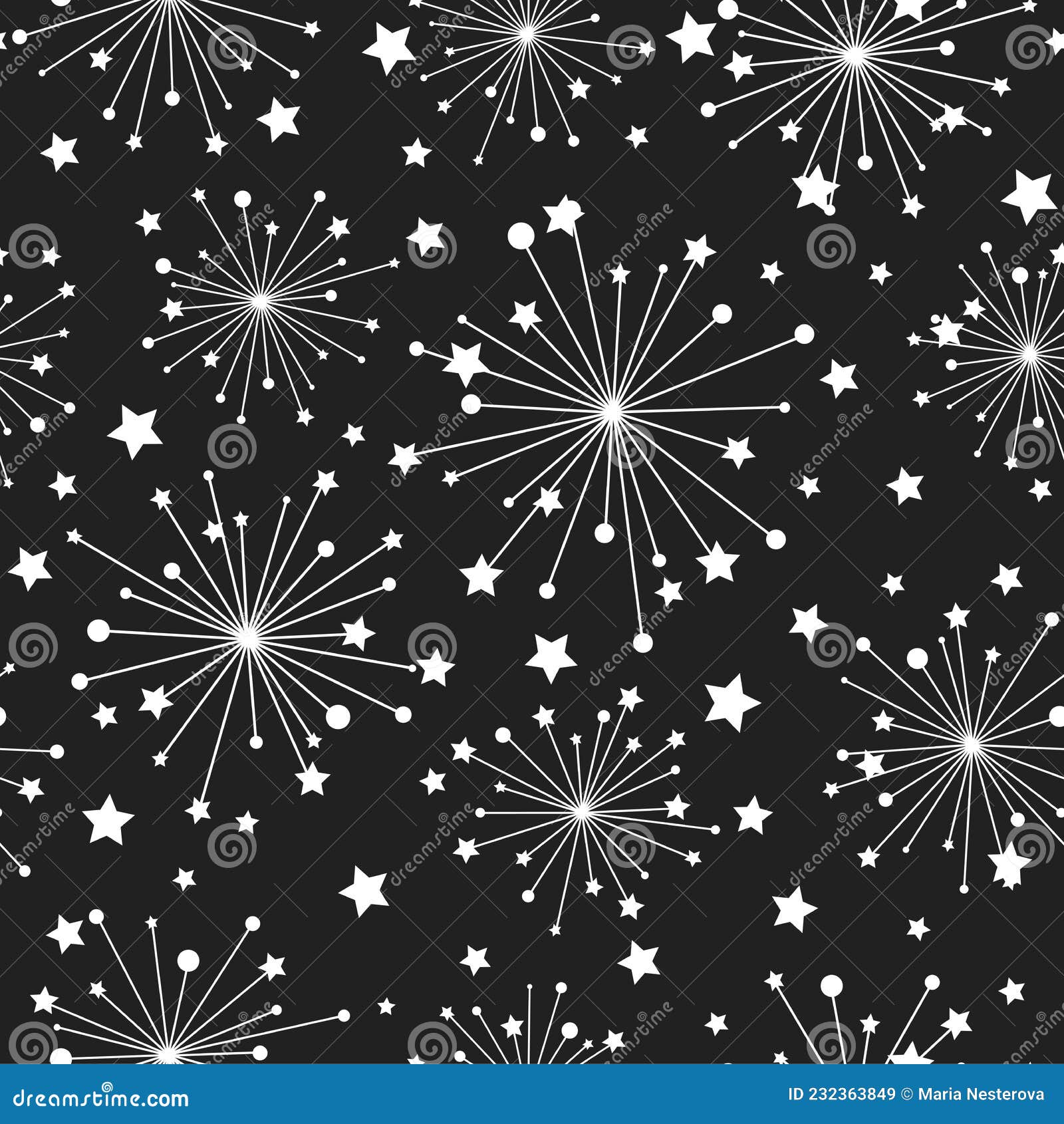 Seamless Pattern Texture with Grey Abstract Star Constellations Stock ...