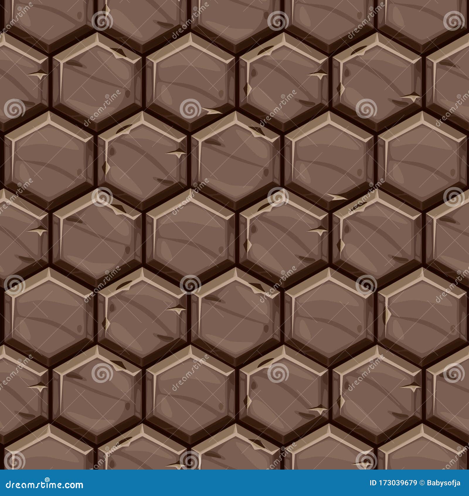 Hexagonal Stone Paved Floor With Sand Realistic 3D Illustration Royalty ...