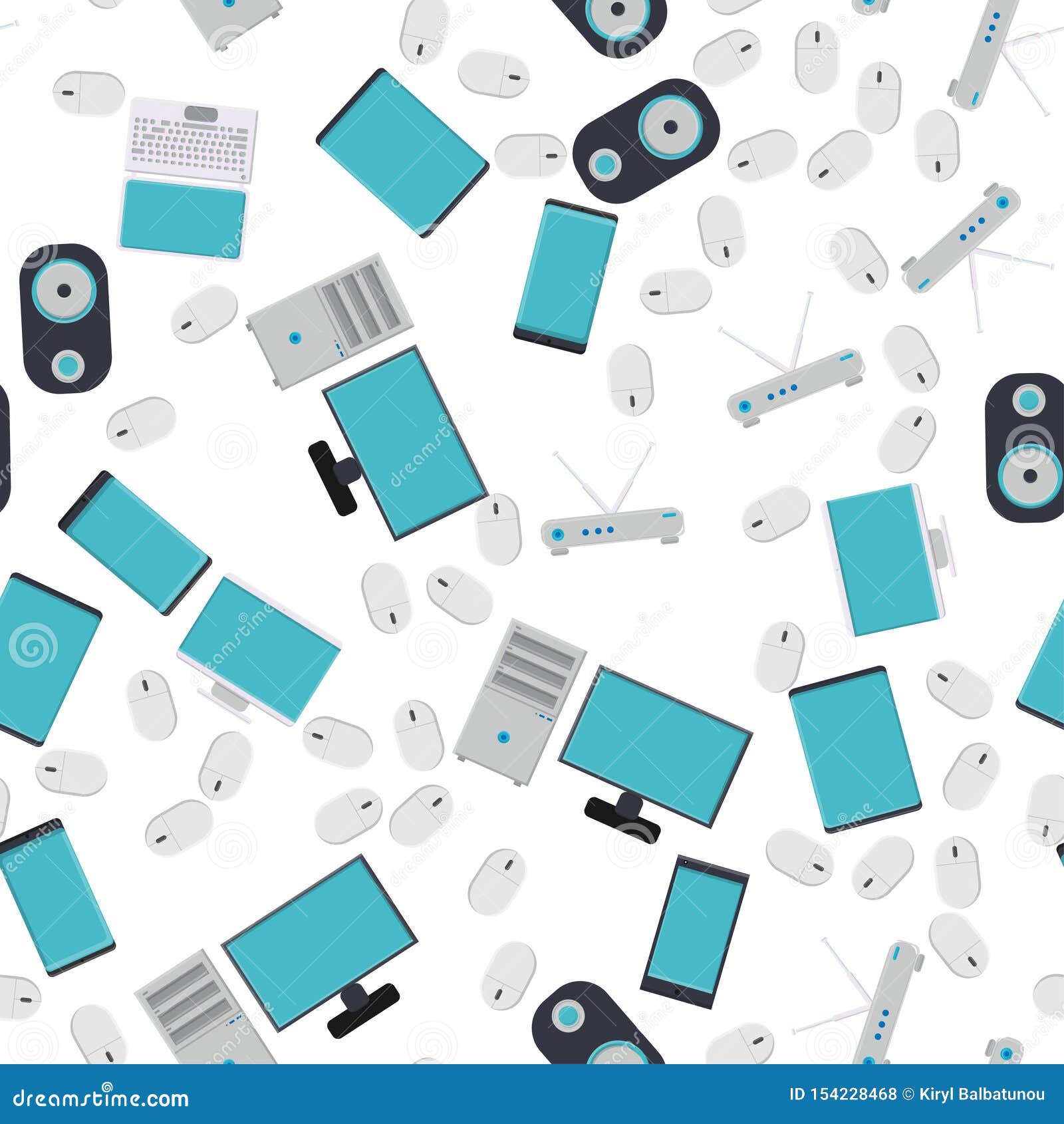 Seamless Pattern, Texture from Modern Digital Devices, Gadgets, Tablets ...