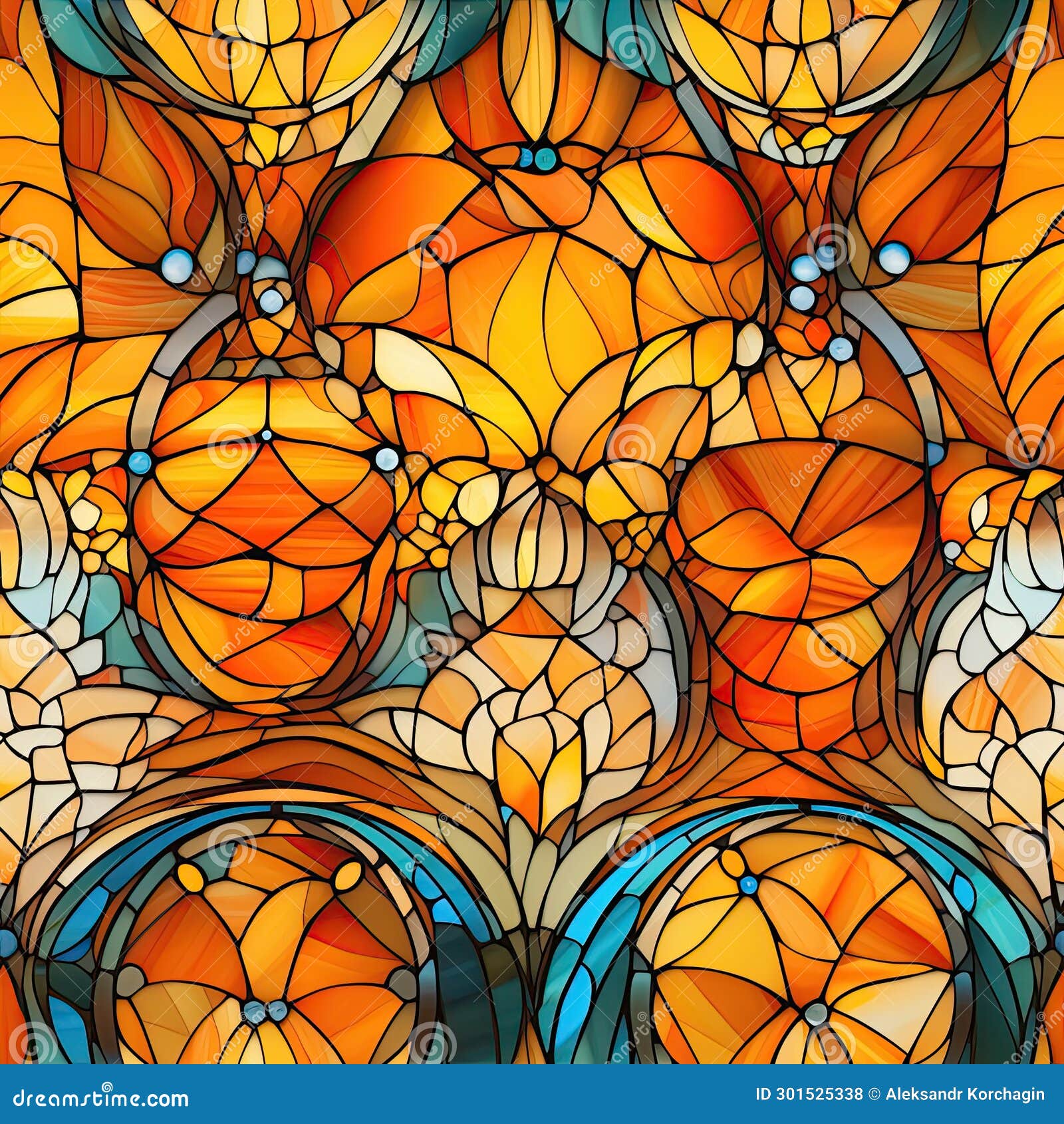 Seamless Pattern with Texture Ornament of a Stained Glass Window on ...