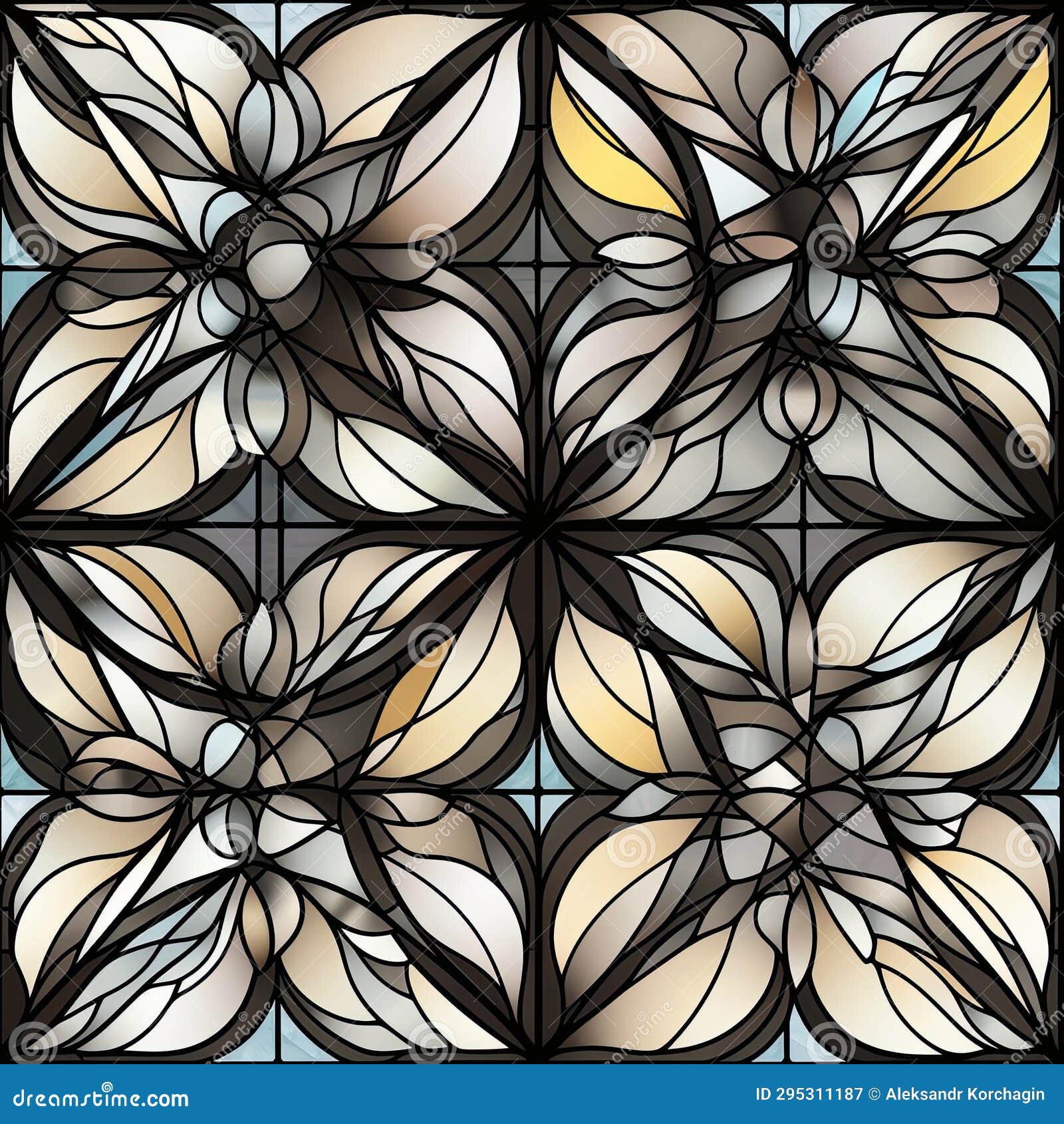 Seamless Pattern with Texture Ornament of Stained Glass Window Stock ...