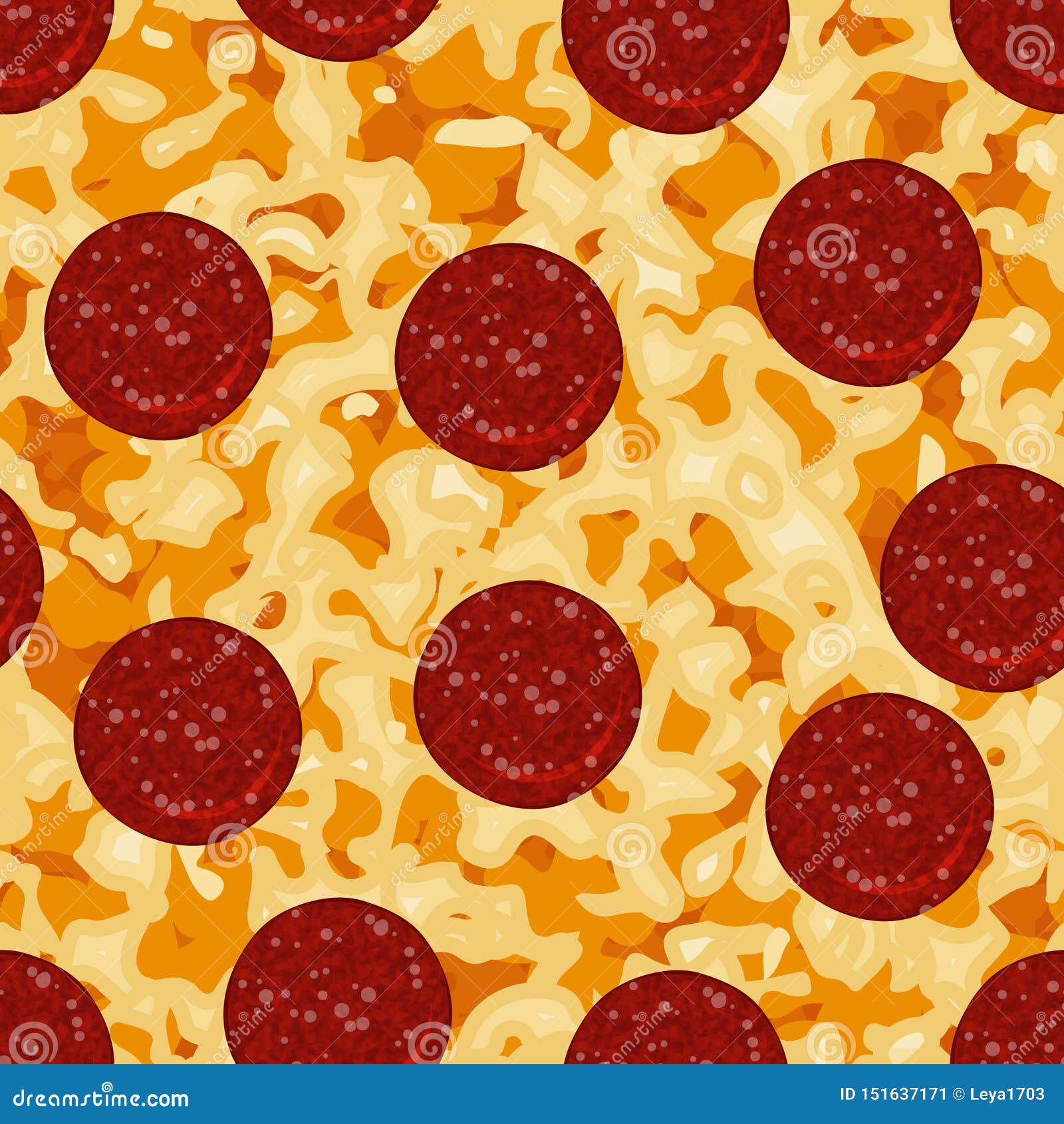 Seamless Pattern with Texture of Pepperoni Pizza Stock Vector ...