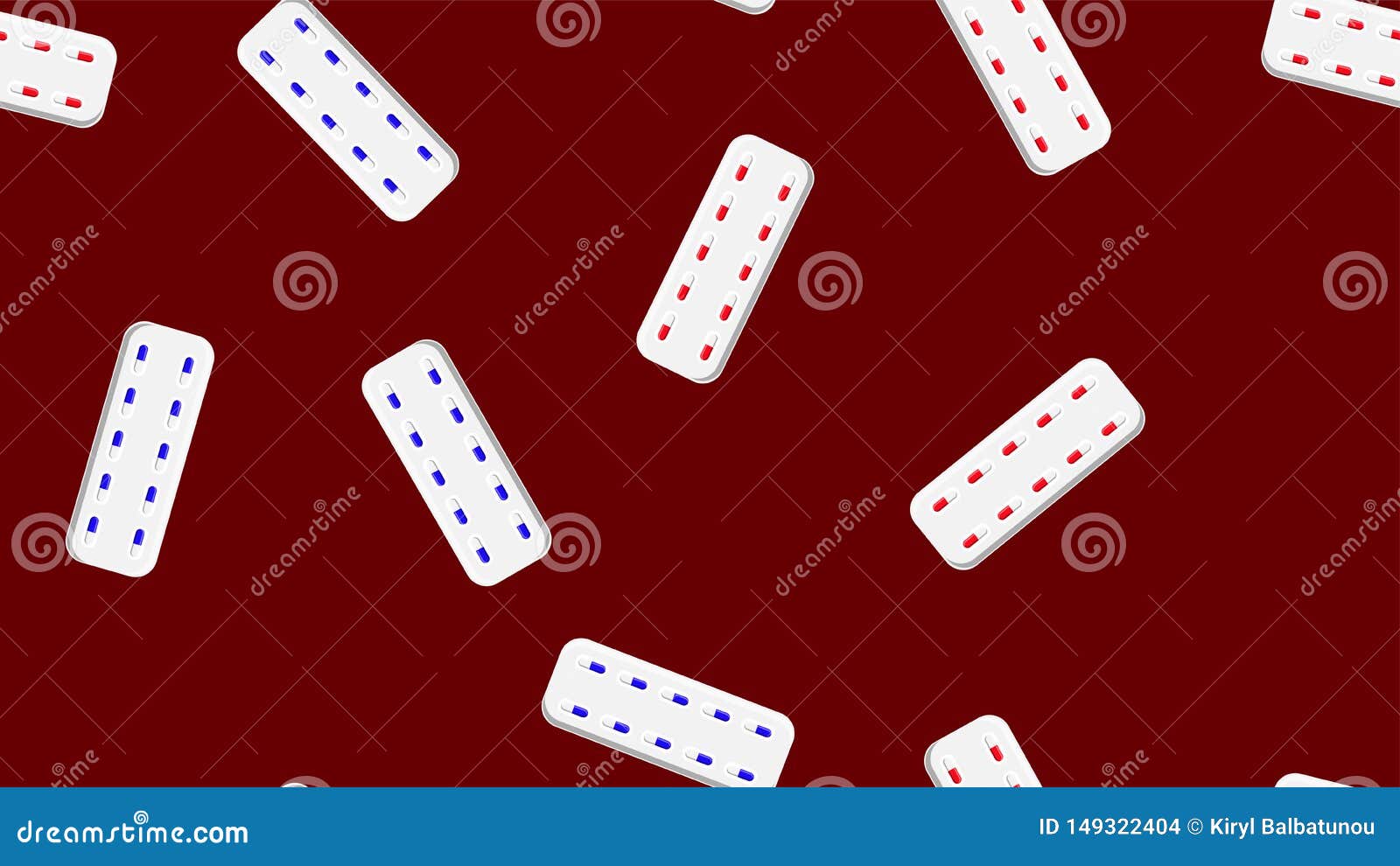 Seamless Pattern Texture of Red and Blue Medical Medicinal Pharmaceptic ...
