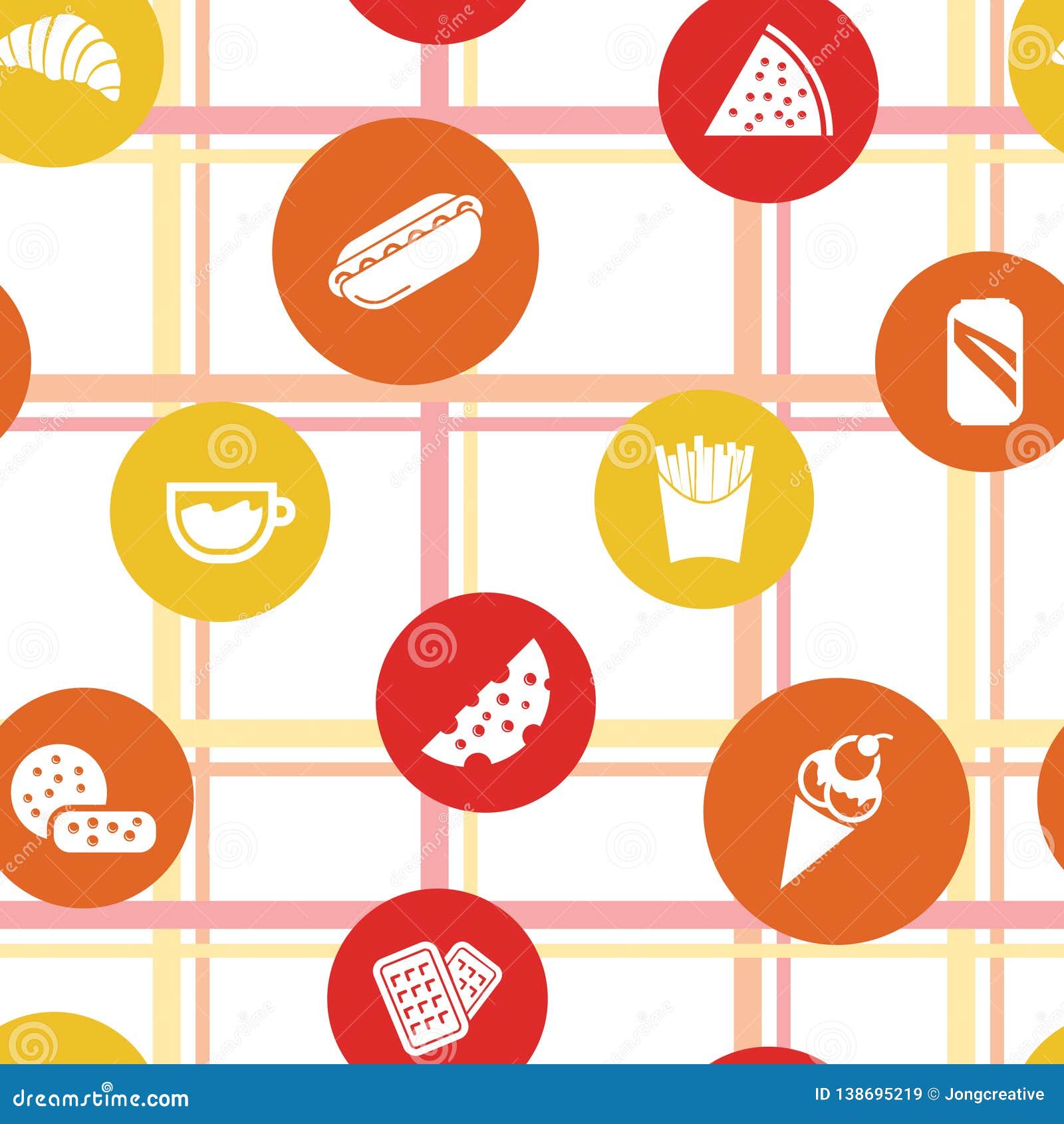 Seamless Pattern Texture Repeatable of Snack Food Drink Stock Vector ...