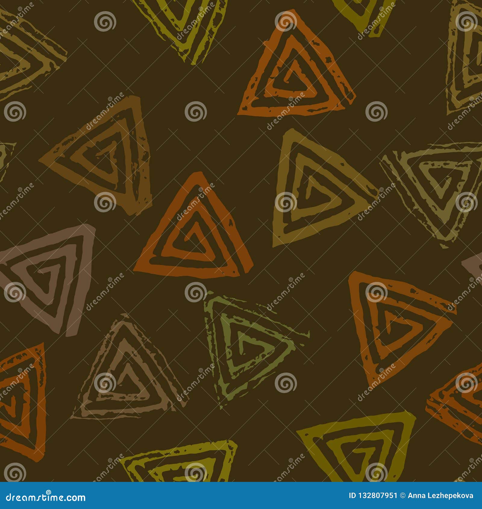 Seamless Pattern with Textured Messy Grunge Triangles Stock Vector ...