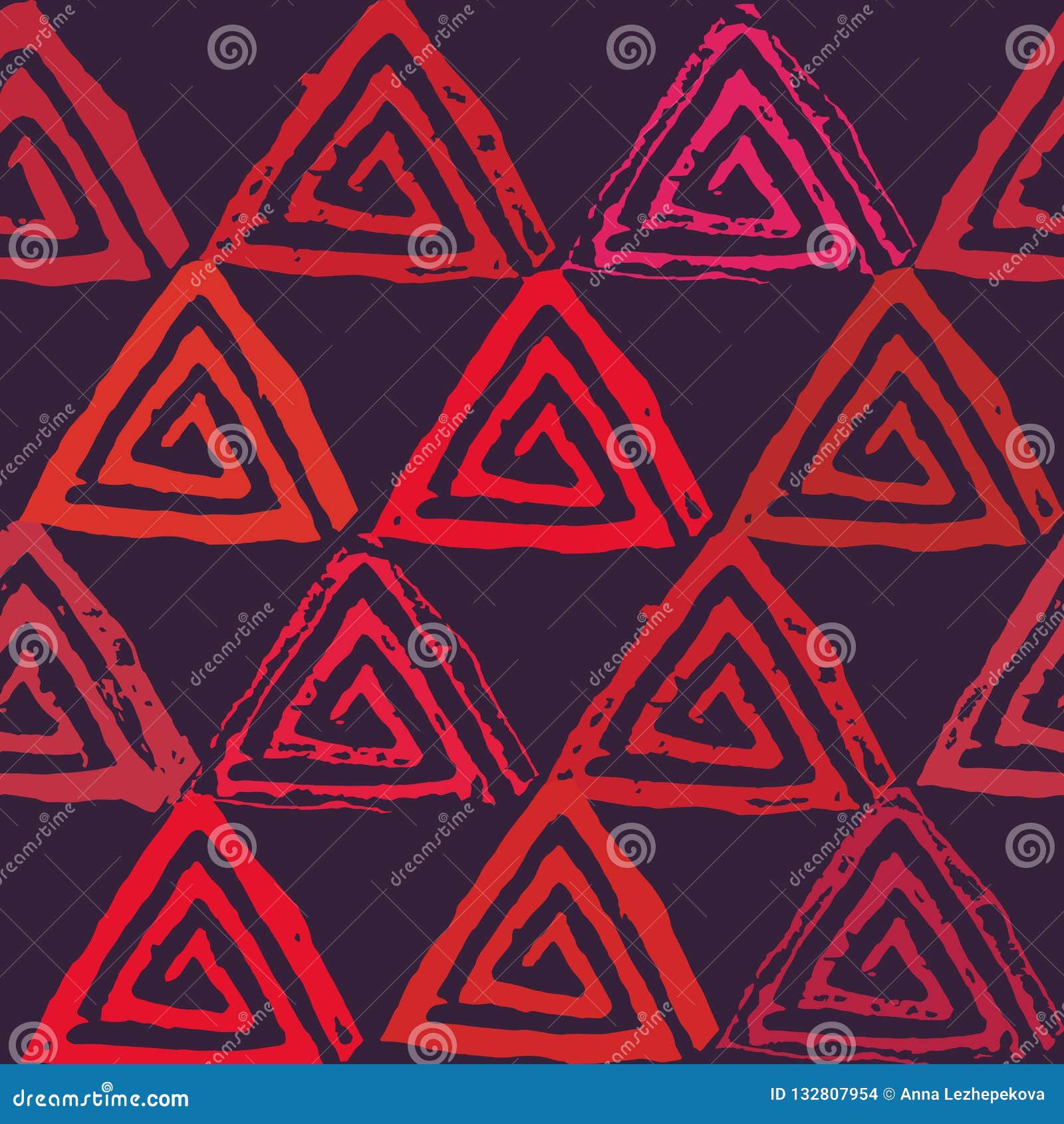 Seamless Pattern with Textured Messy Grunge Triangles Stock Vector ...