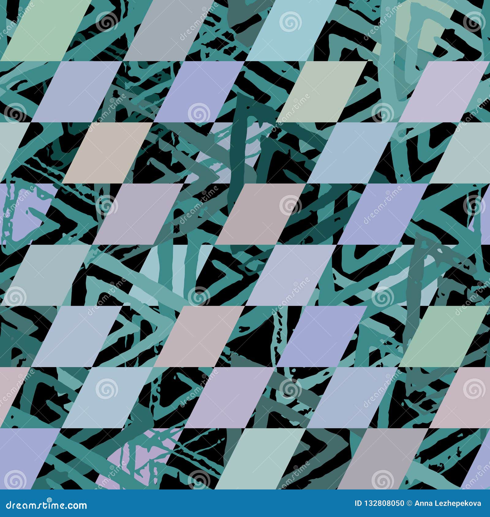 Seamless Pattern with Textured Messy Grunge Triangles Stock ...