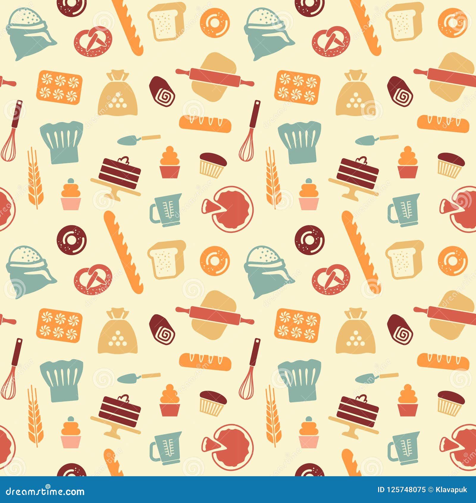 Seamless Pattern on the Theme of Baking. Vector Illustration Stock ... Seamless Pattern on the Theme of Baking. Vector Illustration Stock ...