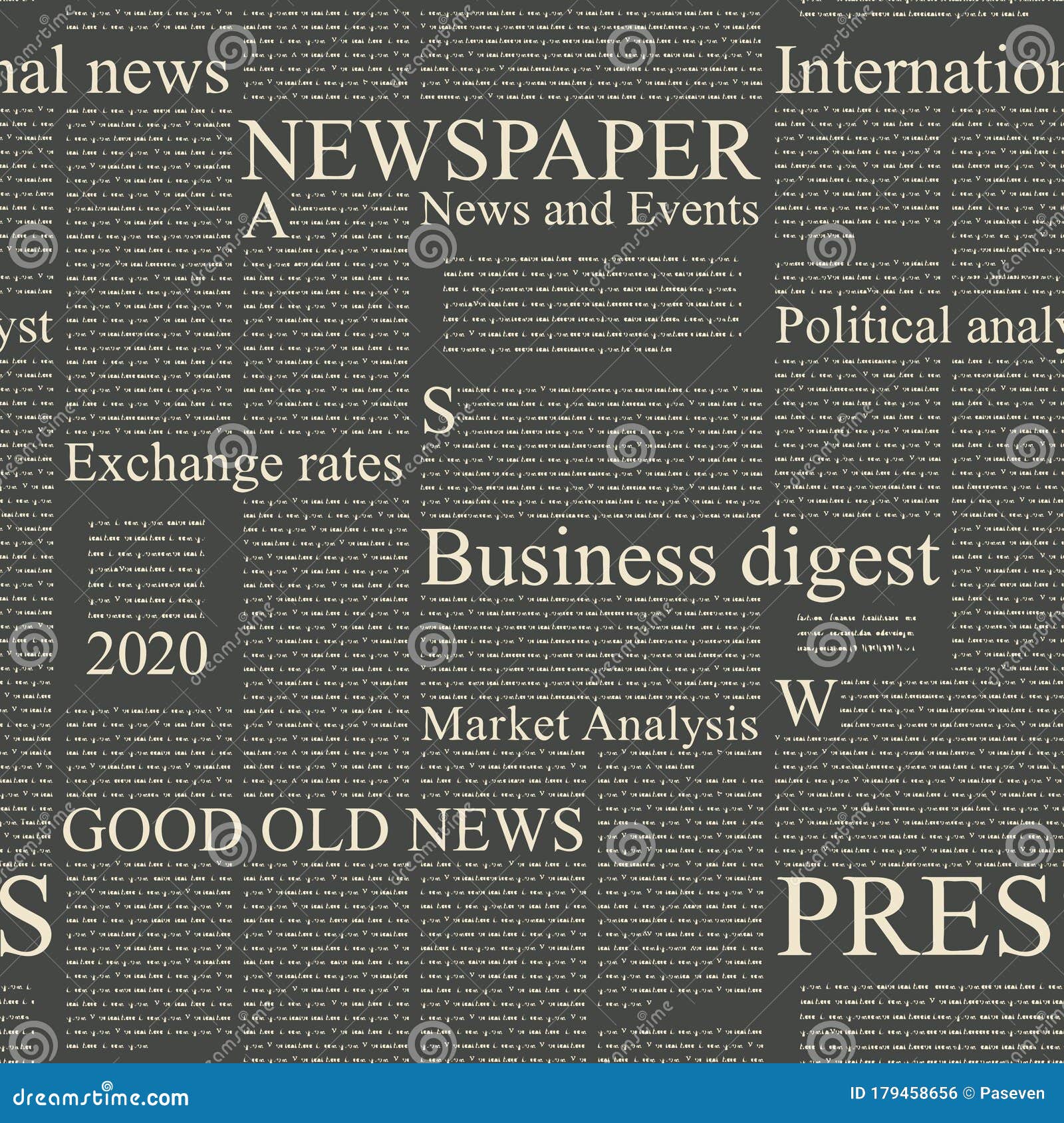 Seamless Pattern on the Theme of Newspapers Stock Vector - Illustration ...