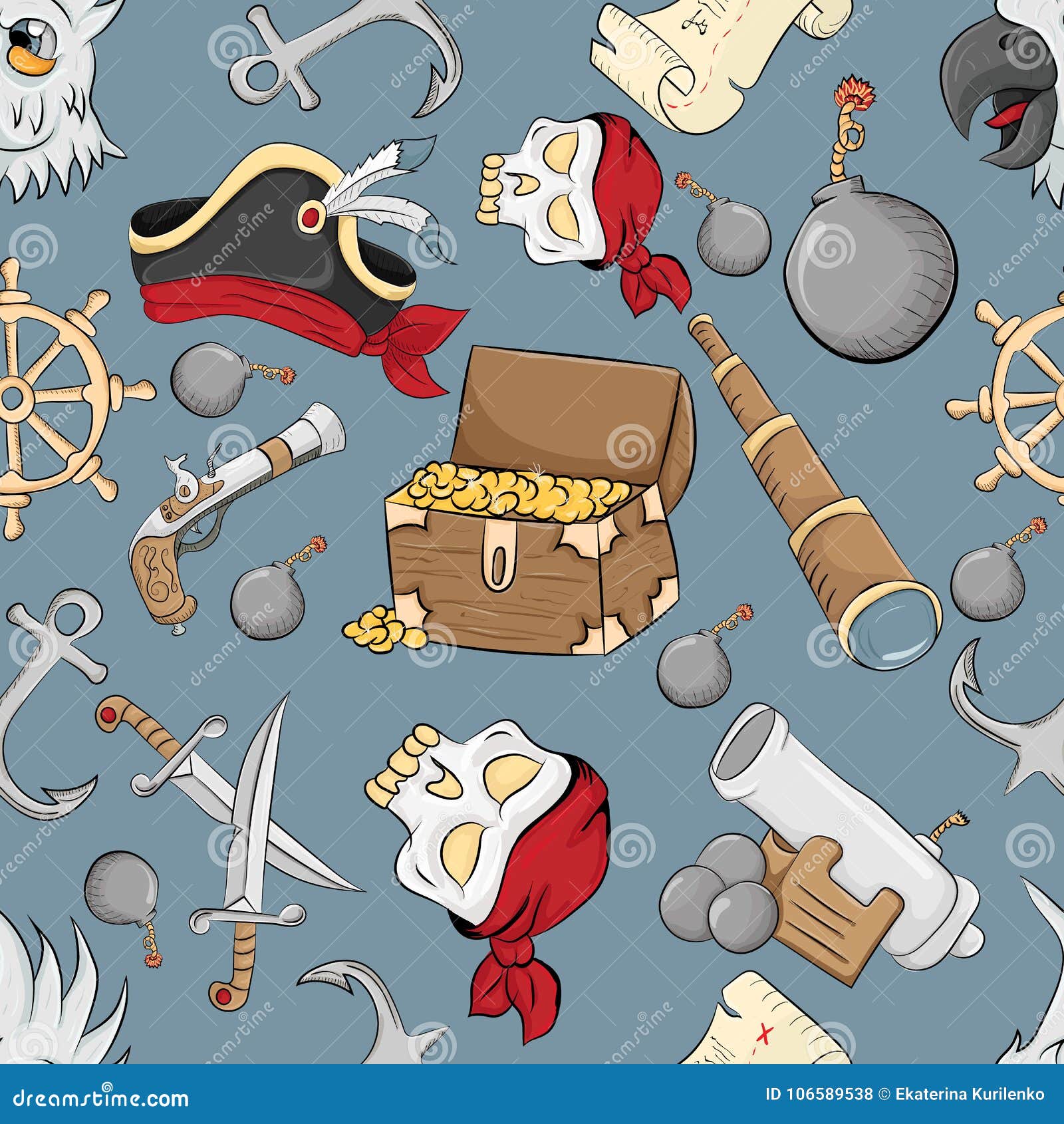 Pirate Symbols Vector Illustration | CartoonDealer.com #53467410